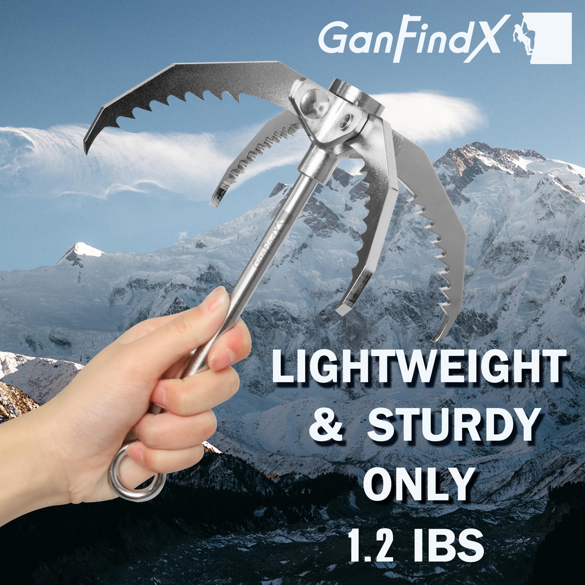 Snapklik.com : GanFindX Foldable Heavy-Duty Grappling Hooks W / 65 FT ...