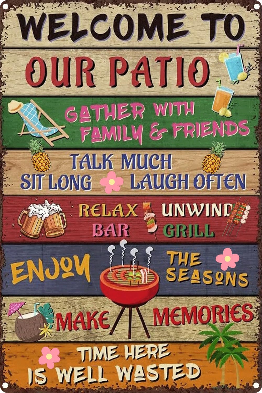 Amazon.com : Haustalk Patio Signs Welcome To Our Patio 12 x 18 Inch ...
