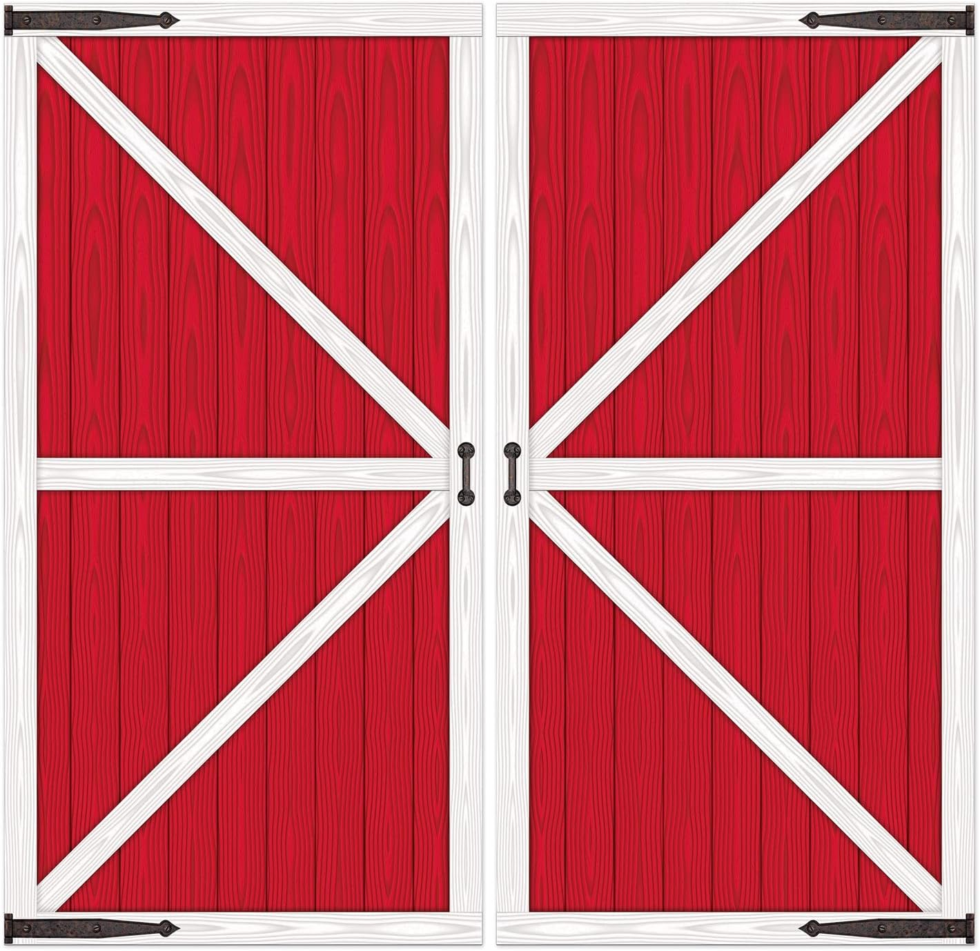 Amazon.com: Beistle Red Barn Door Props – Thin Plastic Photo Backdrop ...