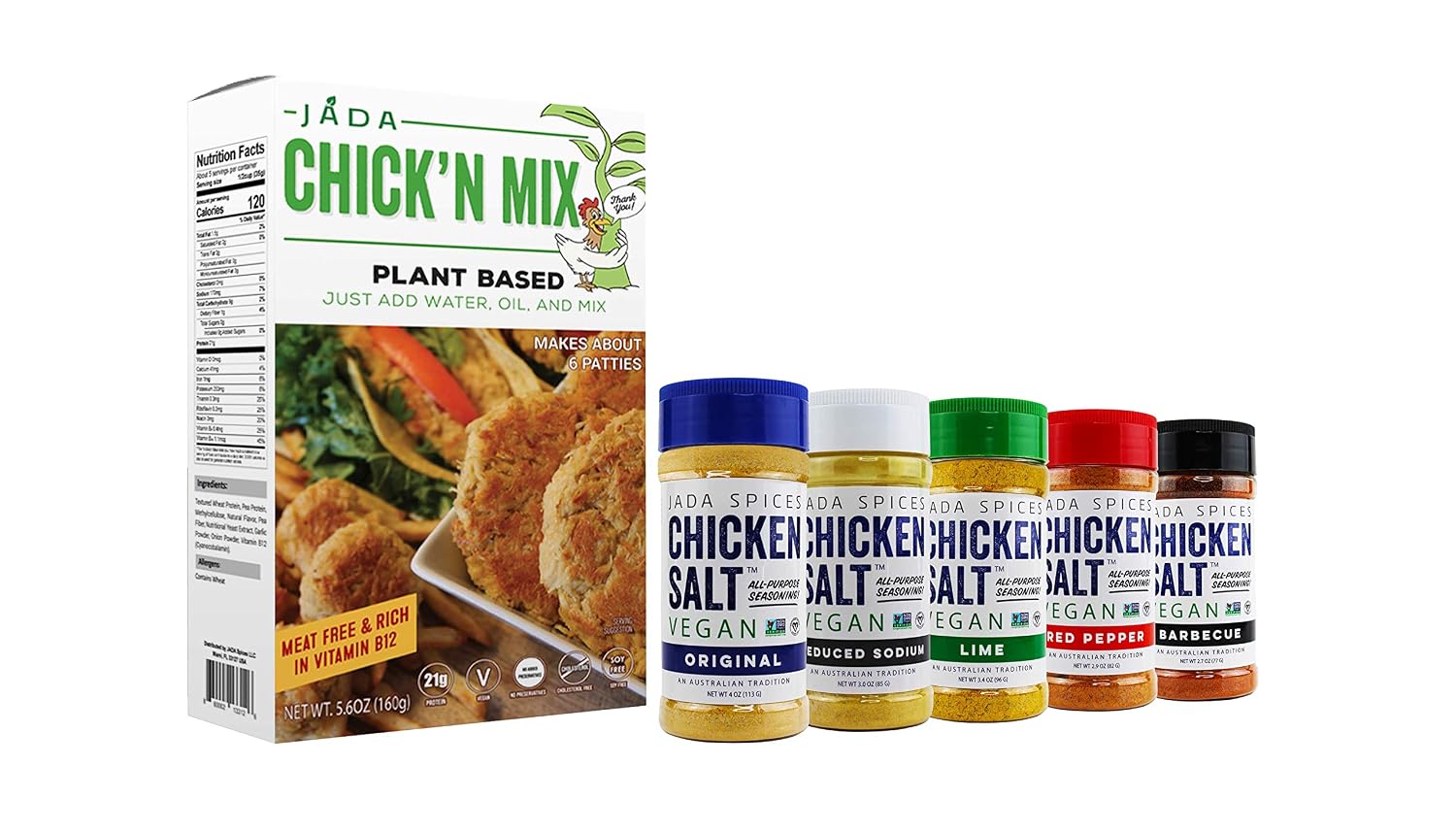 Amazon.com: Vegan Chicken Protein & Chicken Salt Seasoning 5 Pack Combo ...