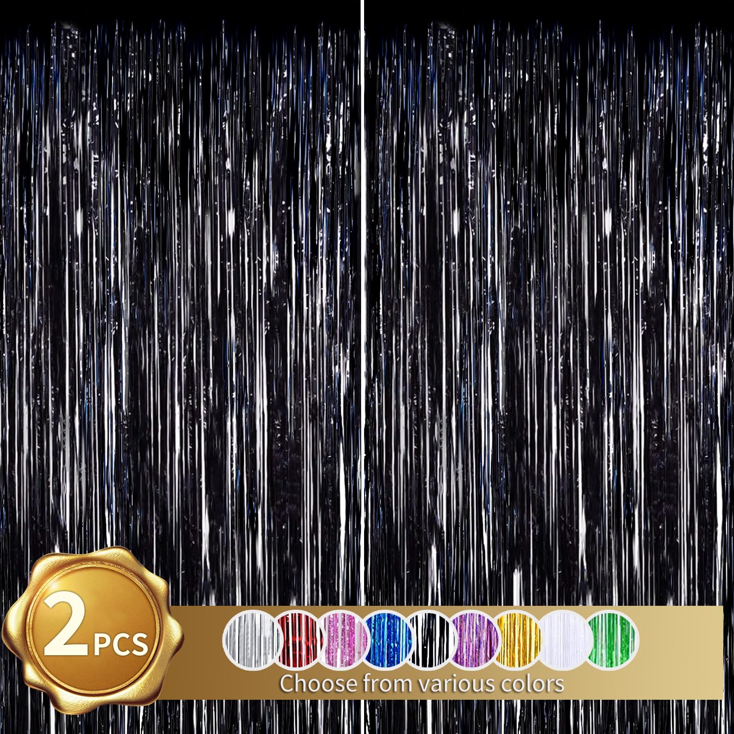 Amazon.com: BEISHIDA 2 Pcs Black Door Streamers Tinsel Curtain Party ...