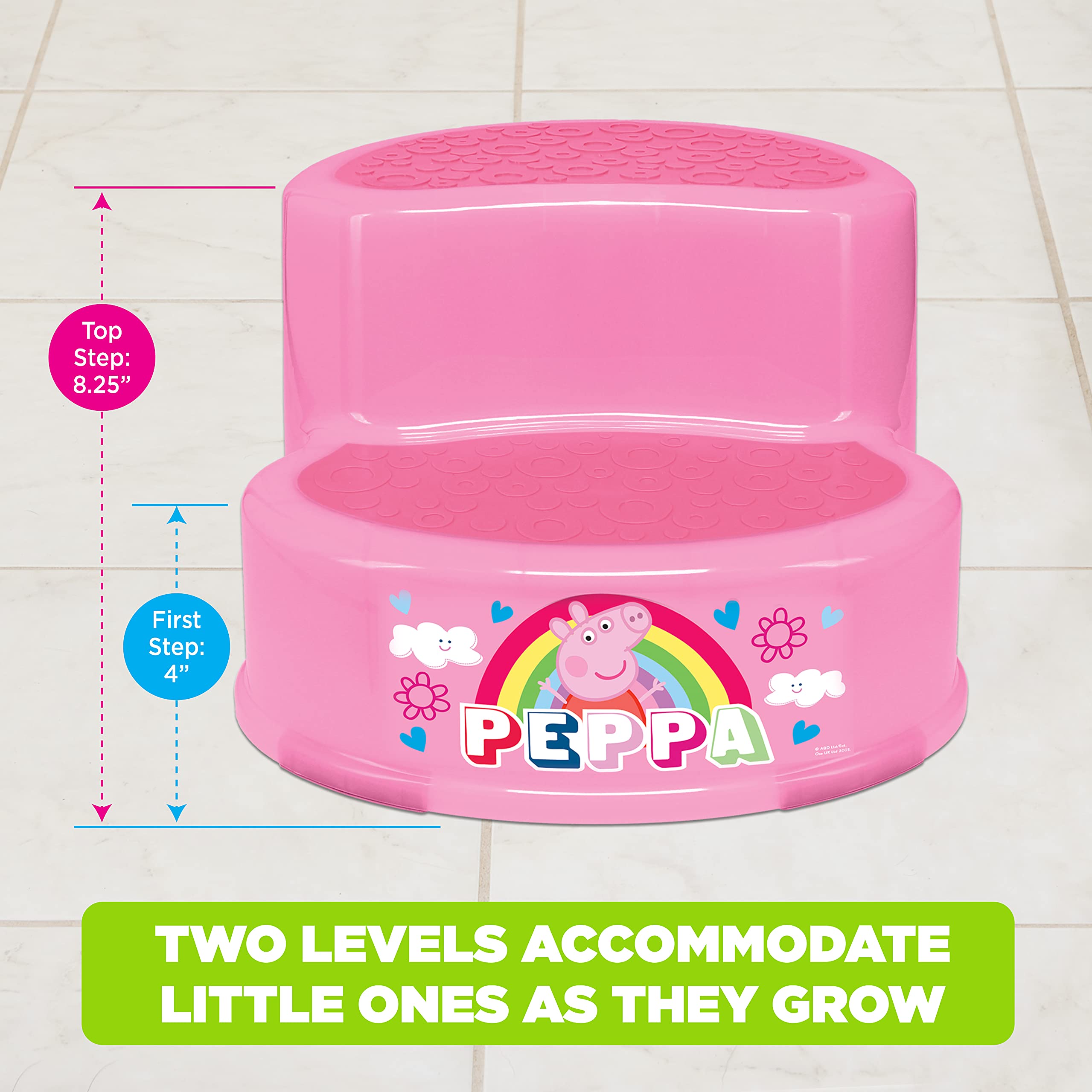 Ginsey Peppa Pig 2 Tier Step Stool, Pink
