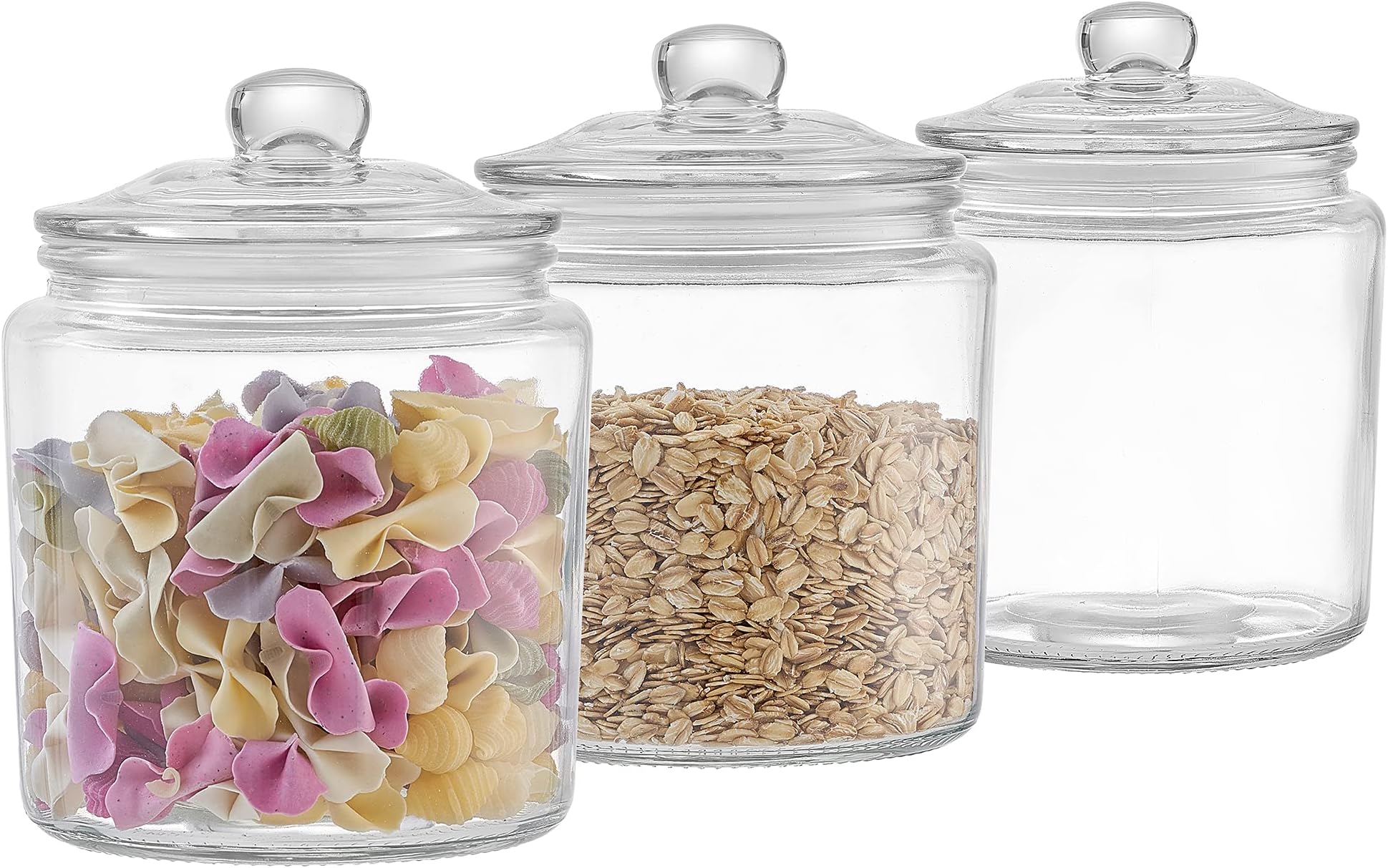 Amazon.com: Millennium Crystals Glass Kitchen Canister Storage Jar, Set ...
