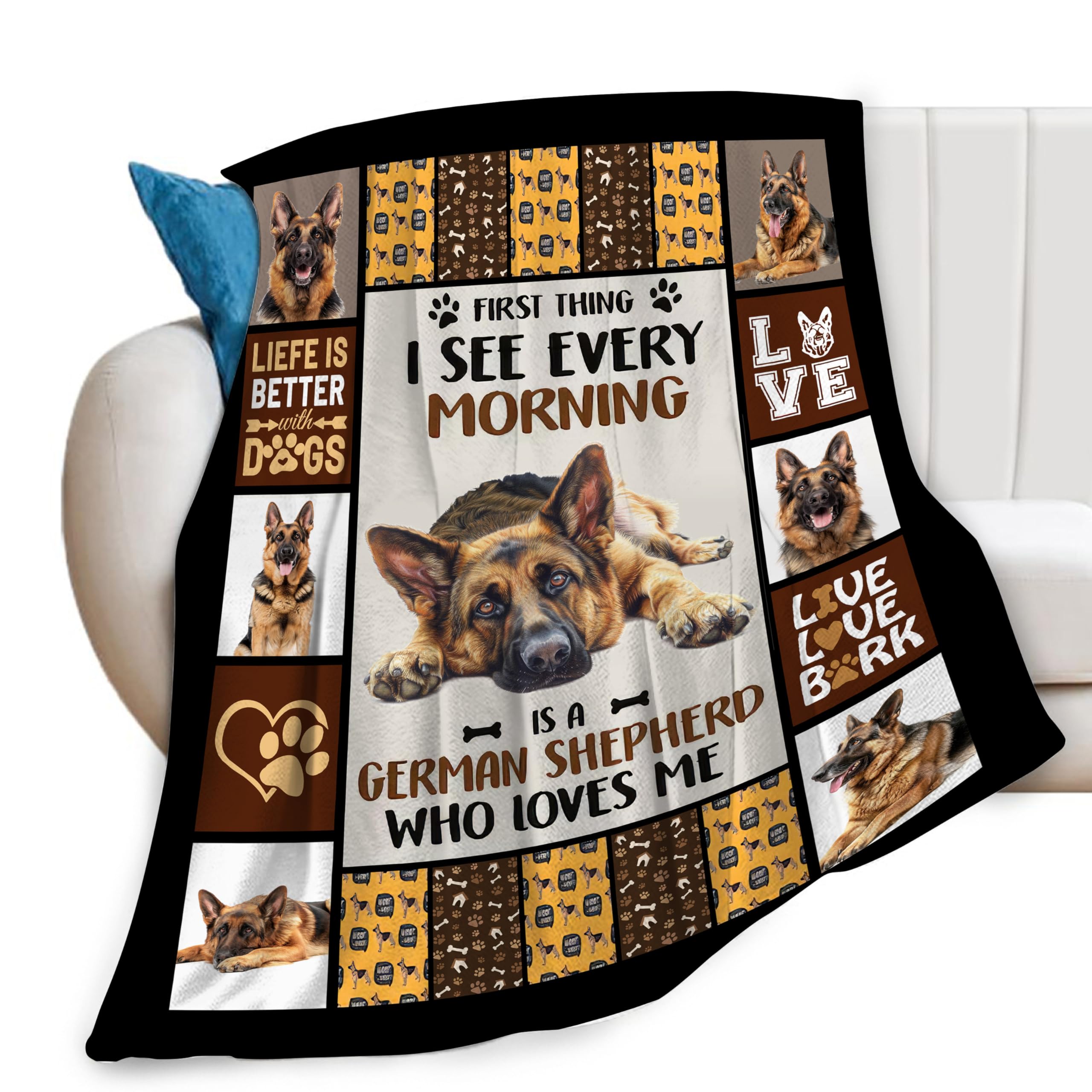 Amazon.com: German Shepherd Dog Print Blanket Best Dog Pet Animal Throw ...