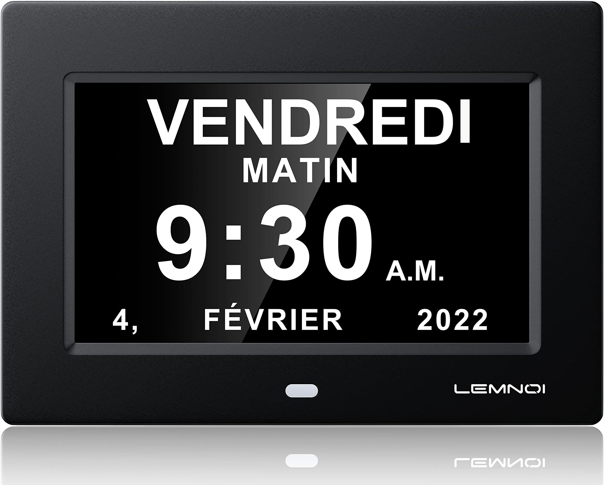 Lemnoi 7'' LCD Digital Day Clock Calendar with Date/Day/Time, 8 ...