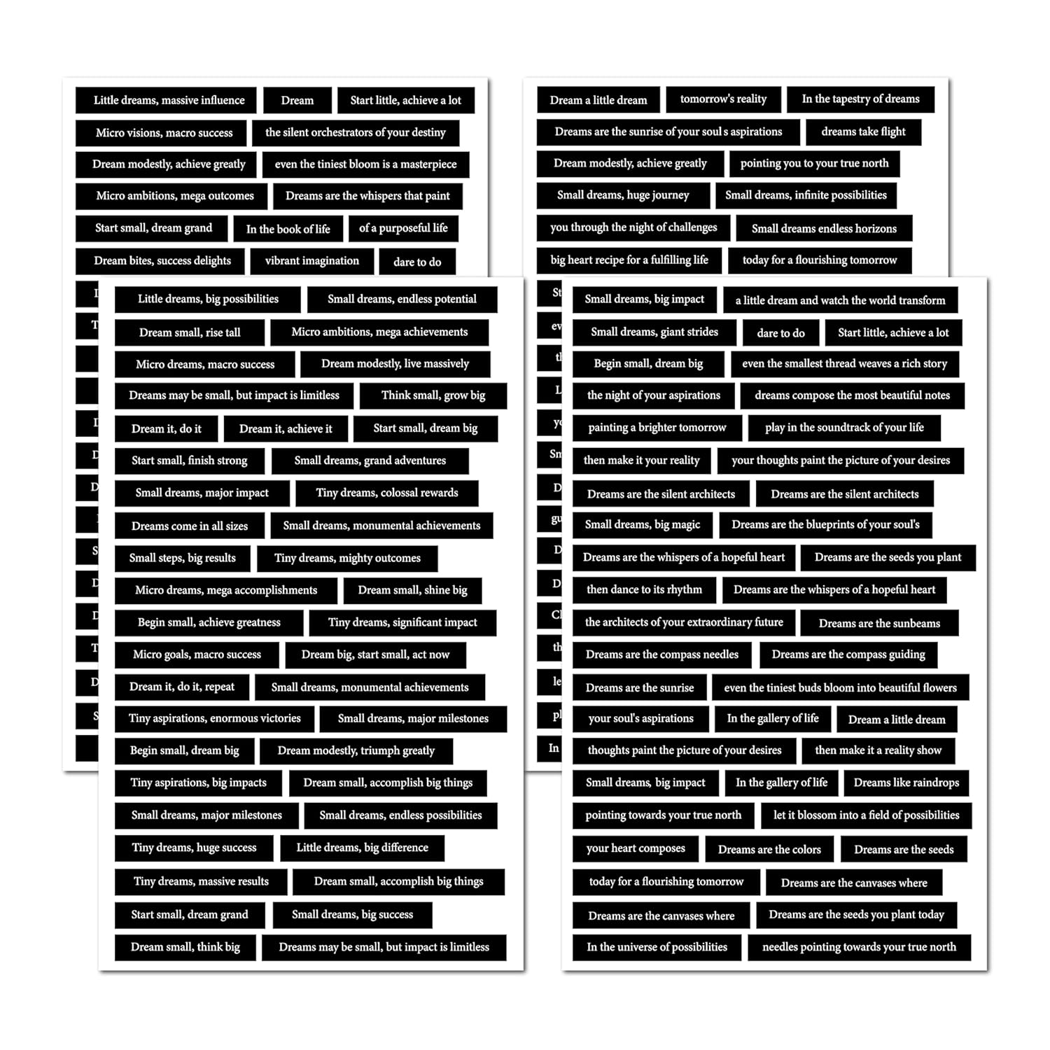 Dream Quotes Stickers for Journal Diary DIY Page Decor Scrapbook ...