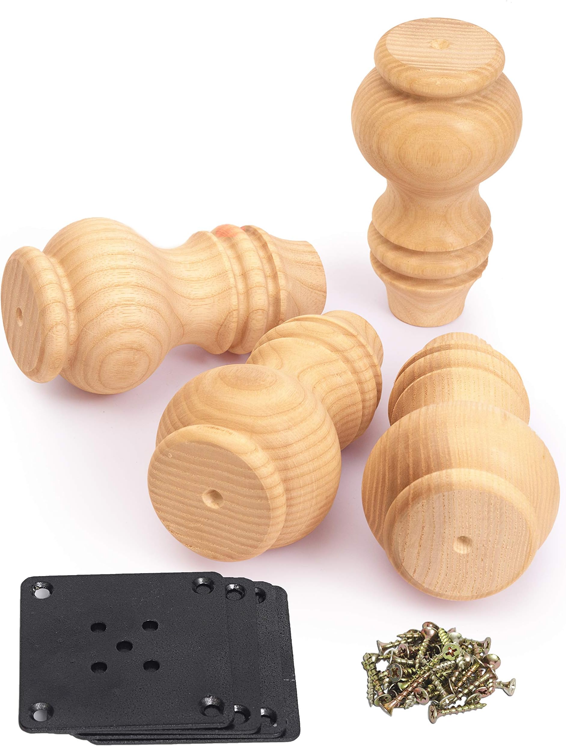 Amazon.com: Cifavor 4 Pcs Furniture Bun Feet 2.4 Inch Round Wooden ...