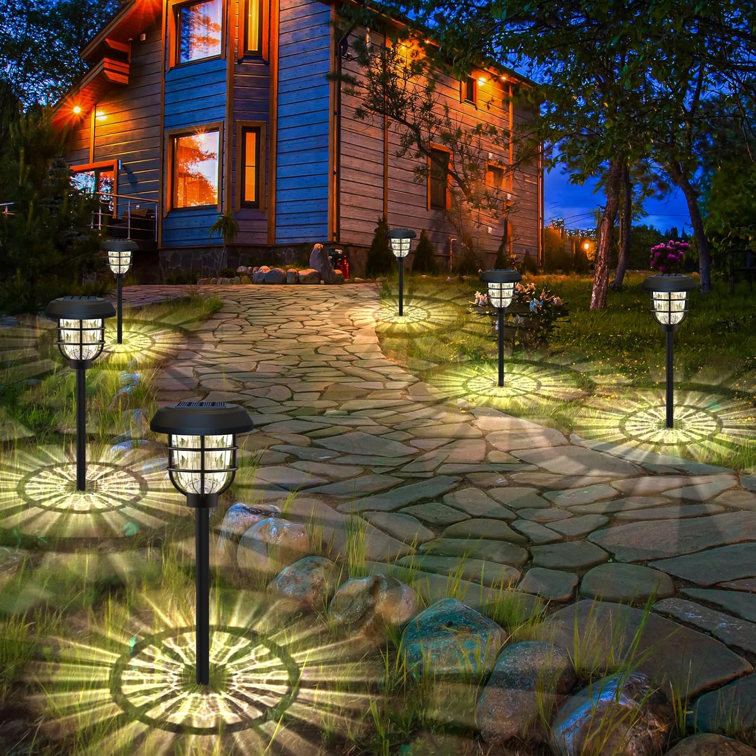pearlstar Solar Lights Outdoor Waterproof, Super Bright Solar Pathway ...