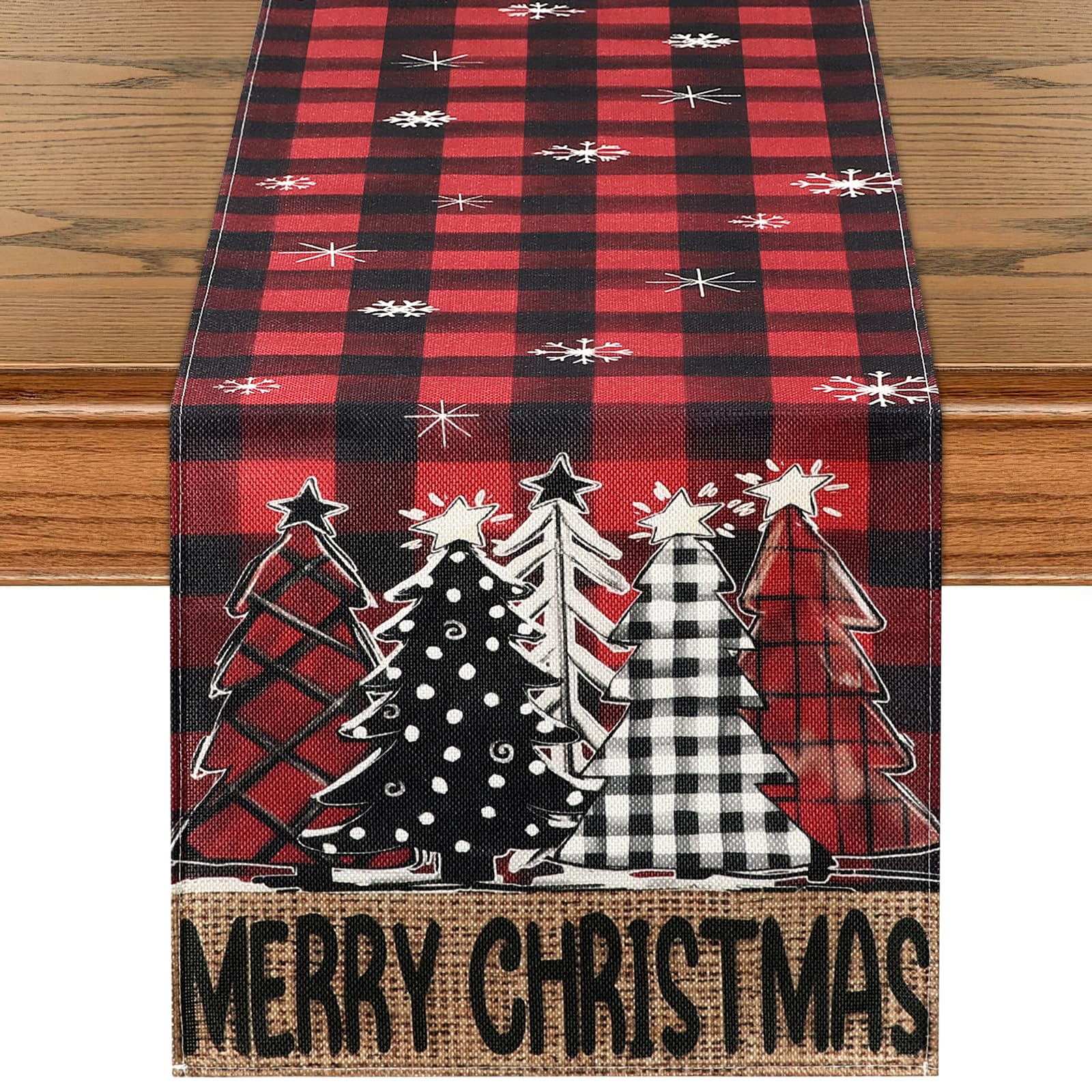 Amazon.com: ROLOSI Merry Christmas Table Runner Seasonal Winter Holiday ...