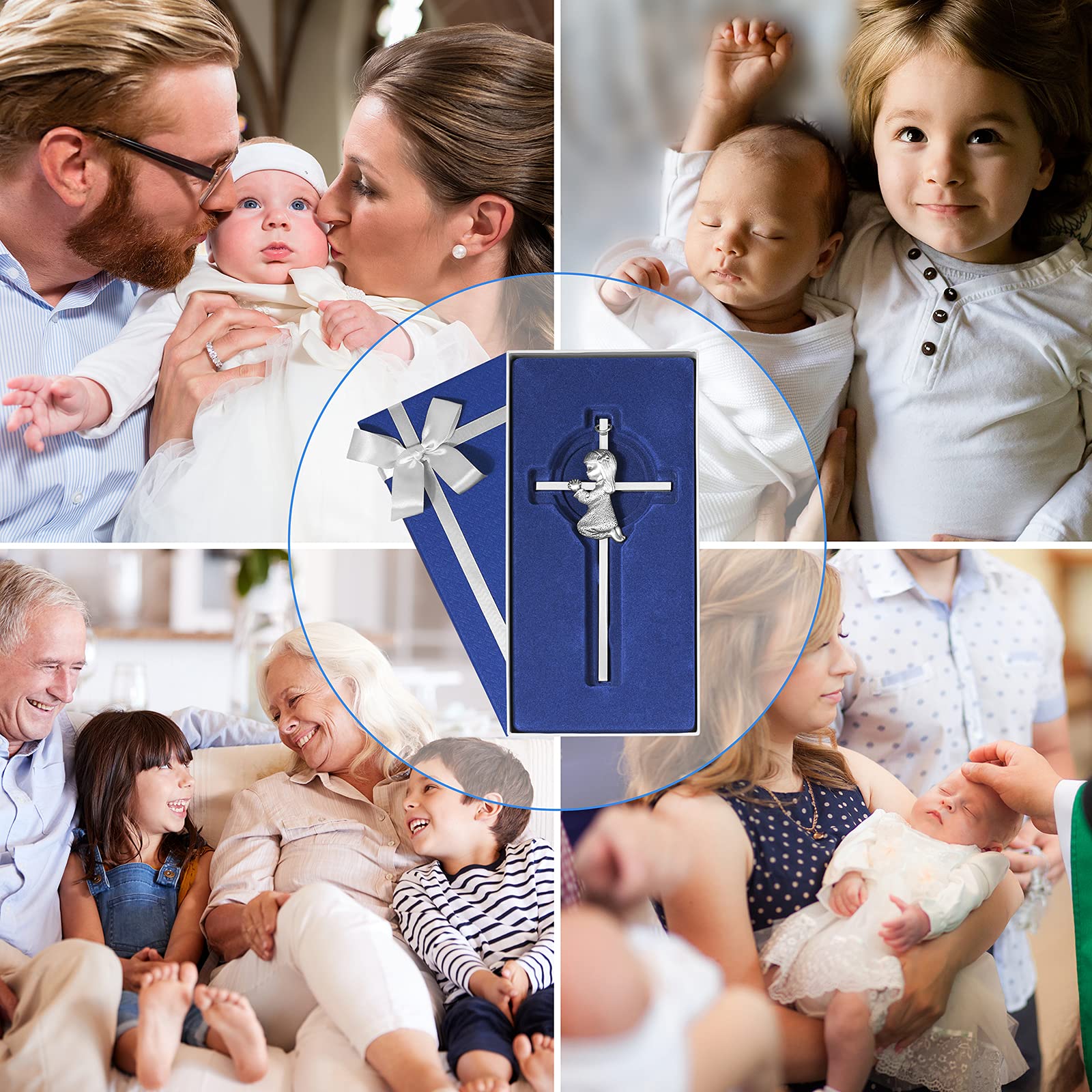Snapklik.com : Baby Wall Cross Baptism Gifts For Girl, 6-inch Silver ...