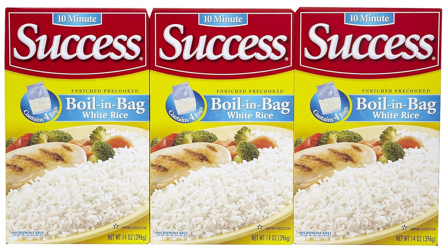 Amazon.com : Success Rice Long Grain White Rice, 14 oz, 3 pk : Grocery ...