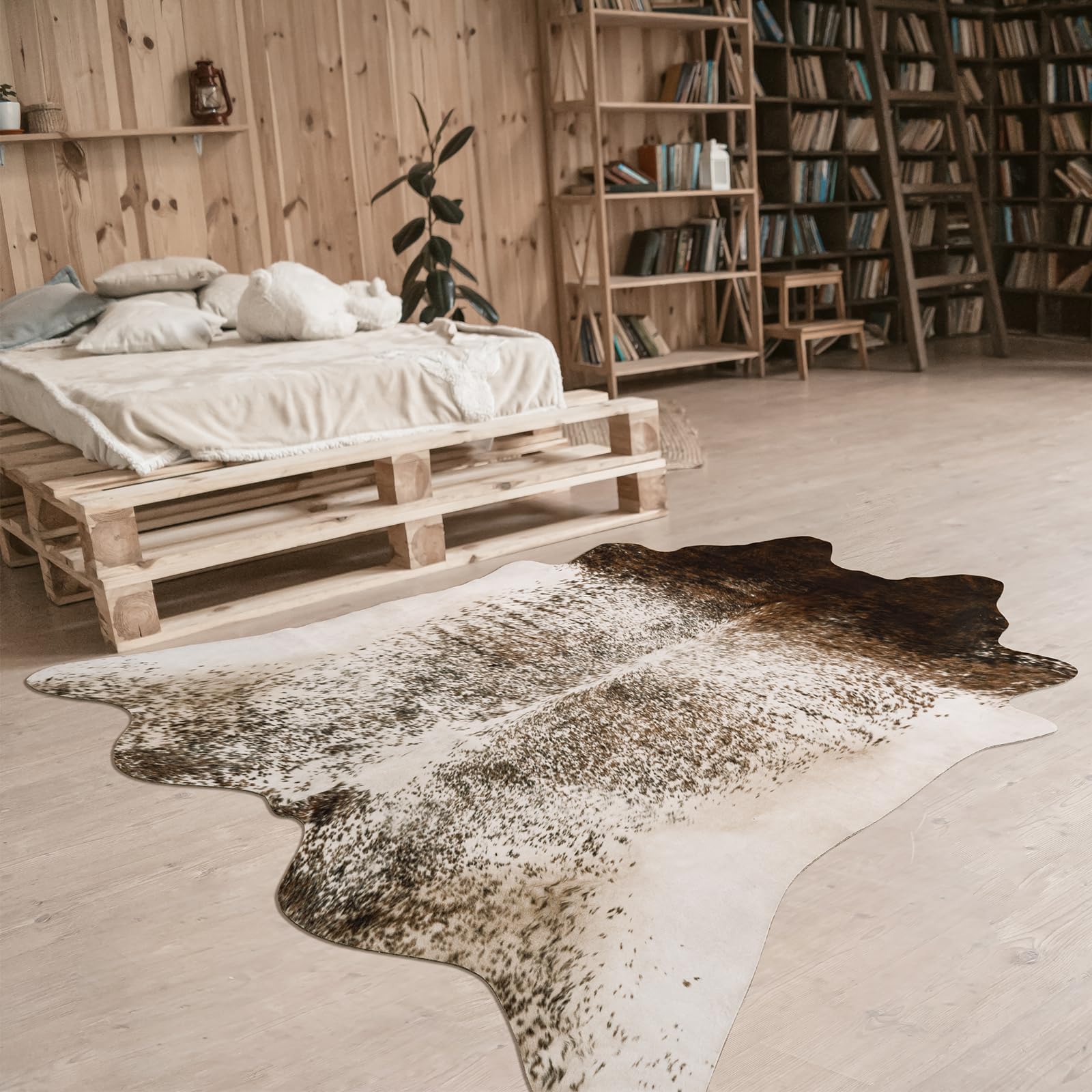 Amazon.com: Cowhide Print Area Rug, Western Faux Cowhide Accent Rug ...