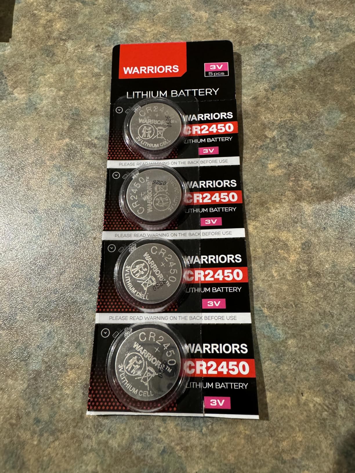 Warriors 2450 CR2450 Coin Button Cell 3V 3 Volt Lithium Batteries 5X ...