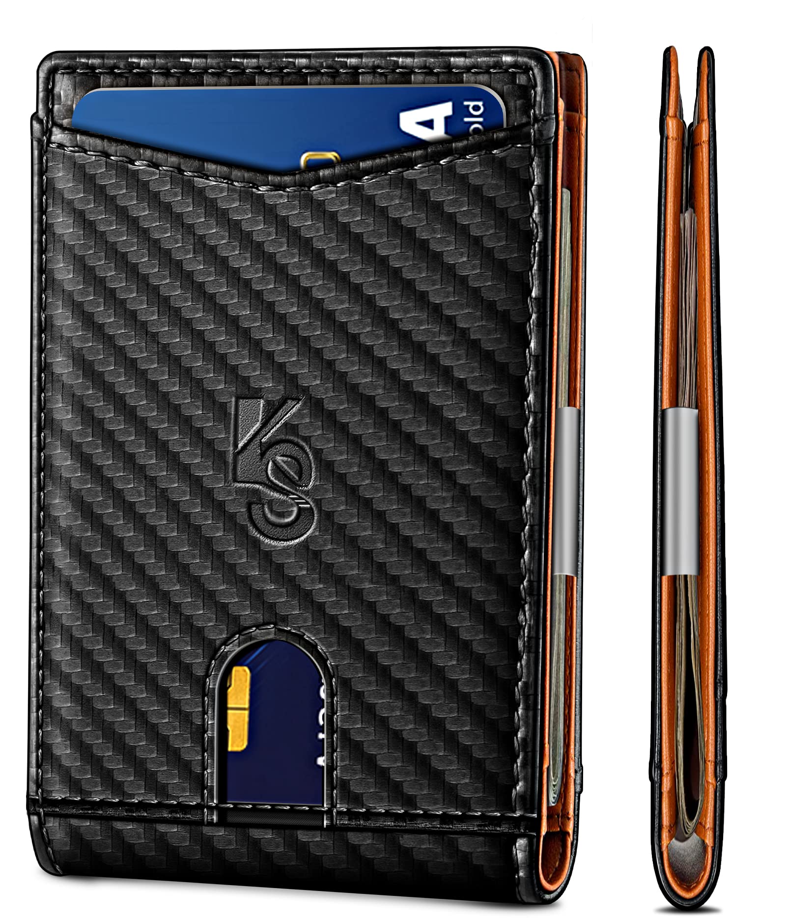 Amazon.com: KEMISANT Men Wallet, Slim Leather Wallet Money Clip for ...