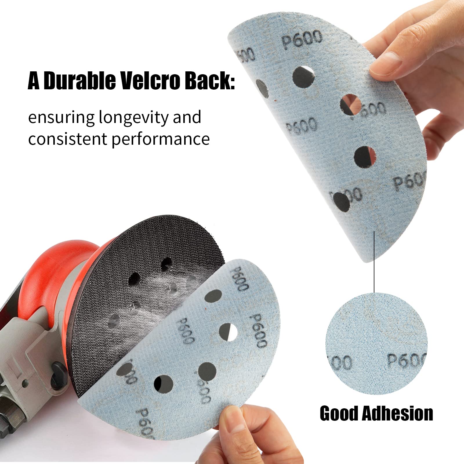 Snapklik.com : 100pcs 5 Inch Sanding Discs Wet Dry Hook & Loop 8 Holes ...