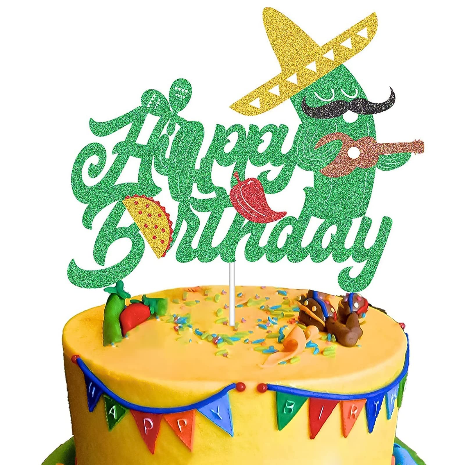 Buy G-LOVELY'S Fiesta Cake Topper, Mexican Themed Cake Decorations ...