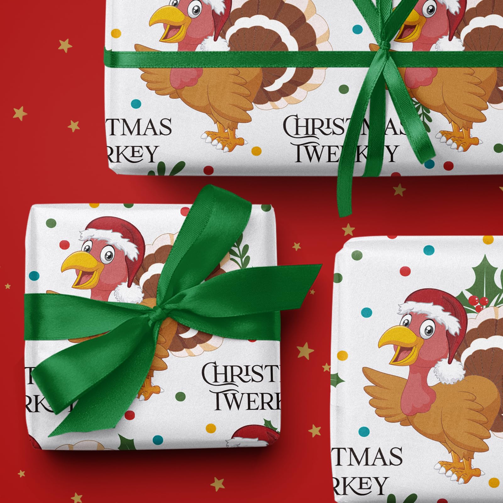 Snapklik.com : LeZakaa Christmas Wrapping Paper Roll - Funny Turkeys ...