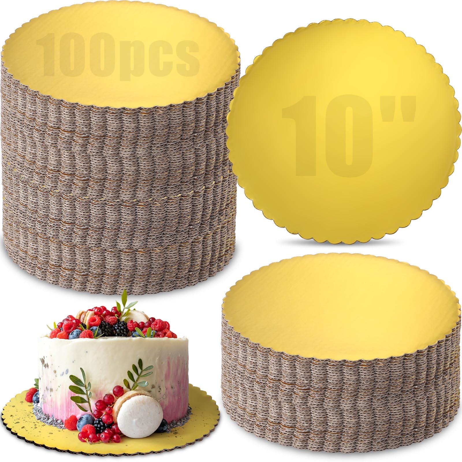 Amazon.com | Bekoetoz 40 Pack Cake Boards Round 10 Inch Disposable Cake ...