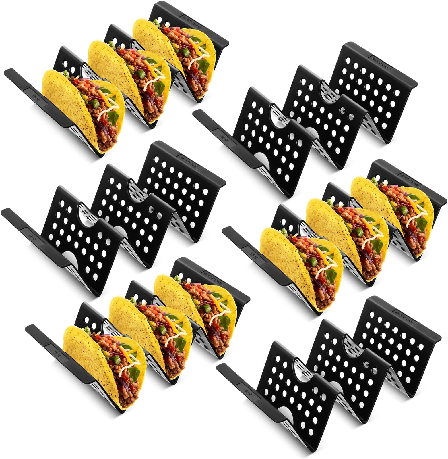 Amazon.com: Baderke Mexico Taco Holder Stands Set of 6 Black Large Tray ...