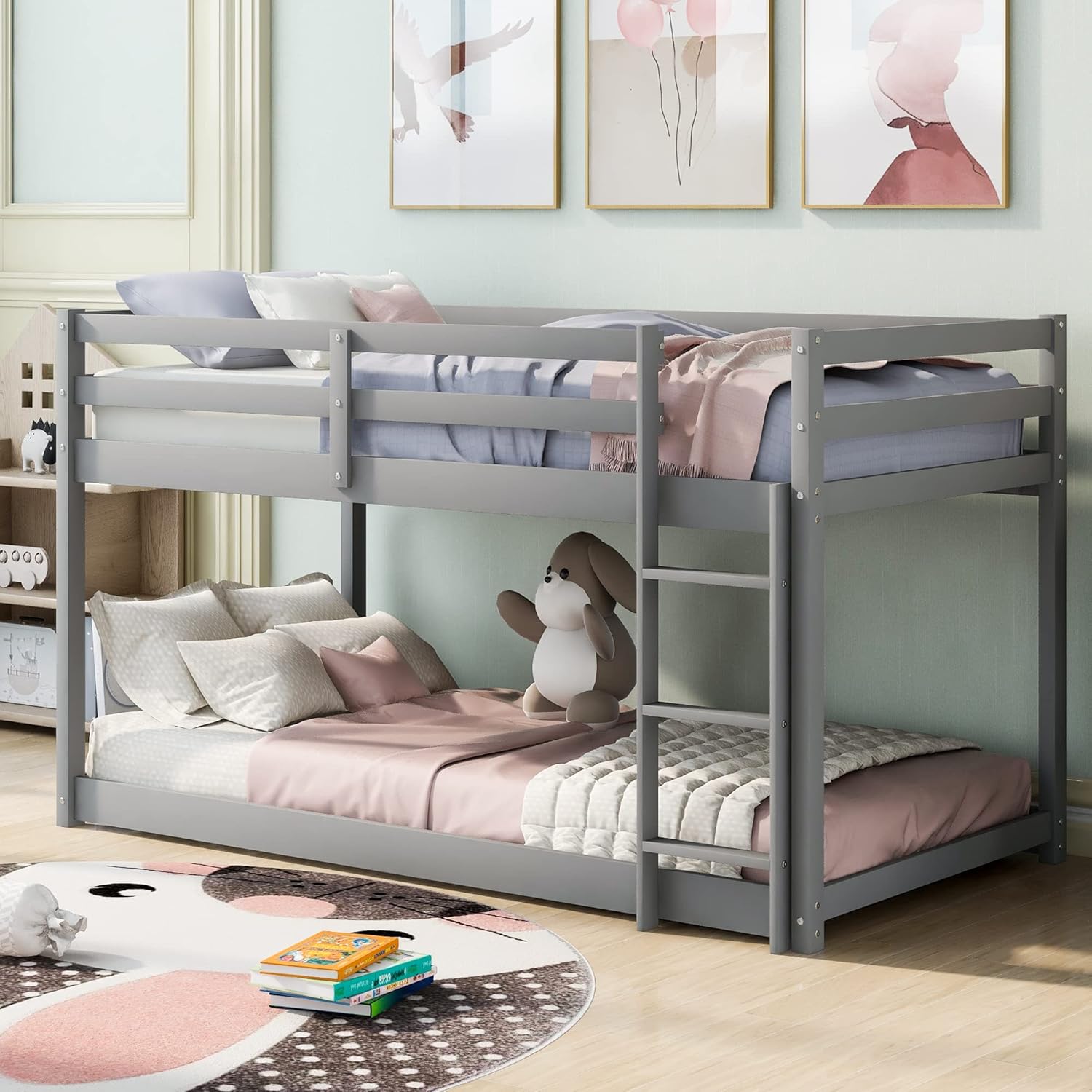 Amazon.com: ZEROFEEL Wood Twin Over Twin Bunk Bed - Stylish and Simple ...