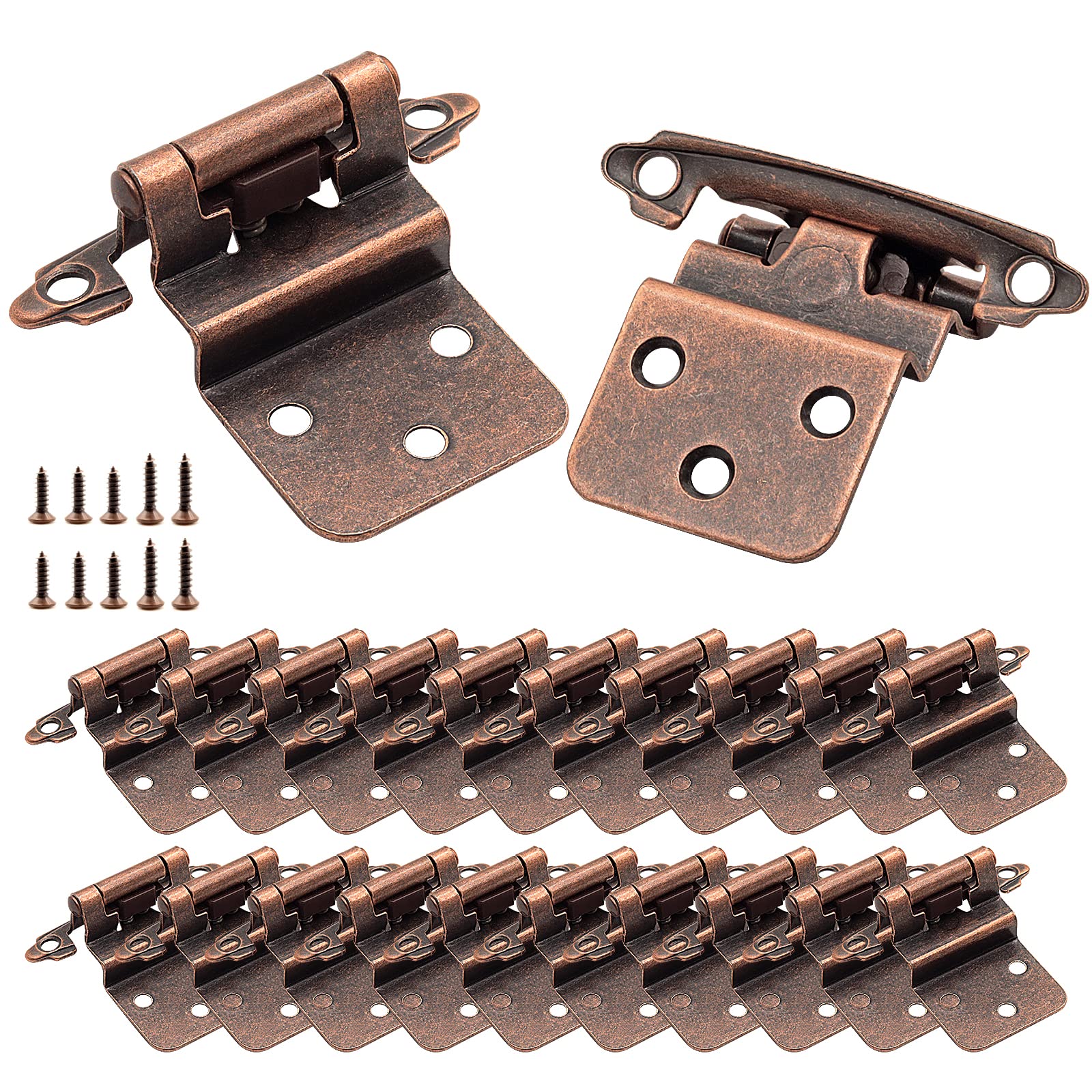 3/8 Inset Cabinet Hinges Oil Rubbed Bronze,50 Pack (25 Pairs) Self ...