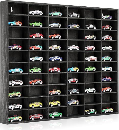 Amazon.com: Seenelling Wood Display Case for Hot Diecast Wheels, 60 ...