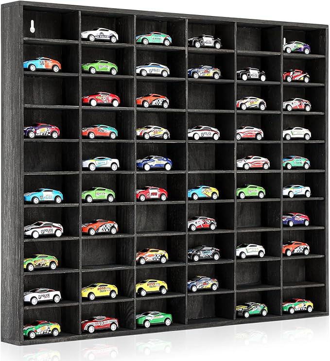 Amazon.com: Seenelling Wood Display Case for Hot Diecast Wheels, 60 ...