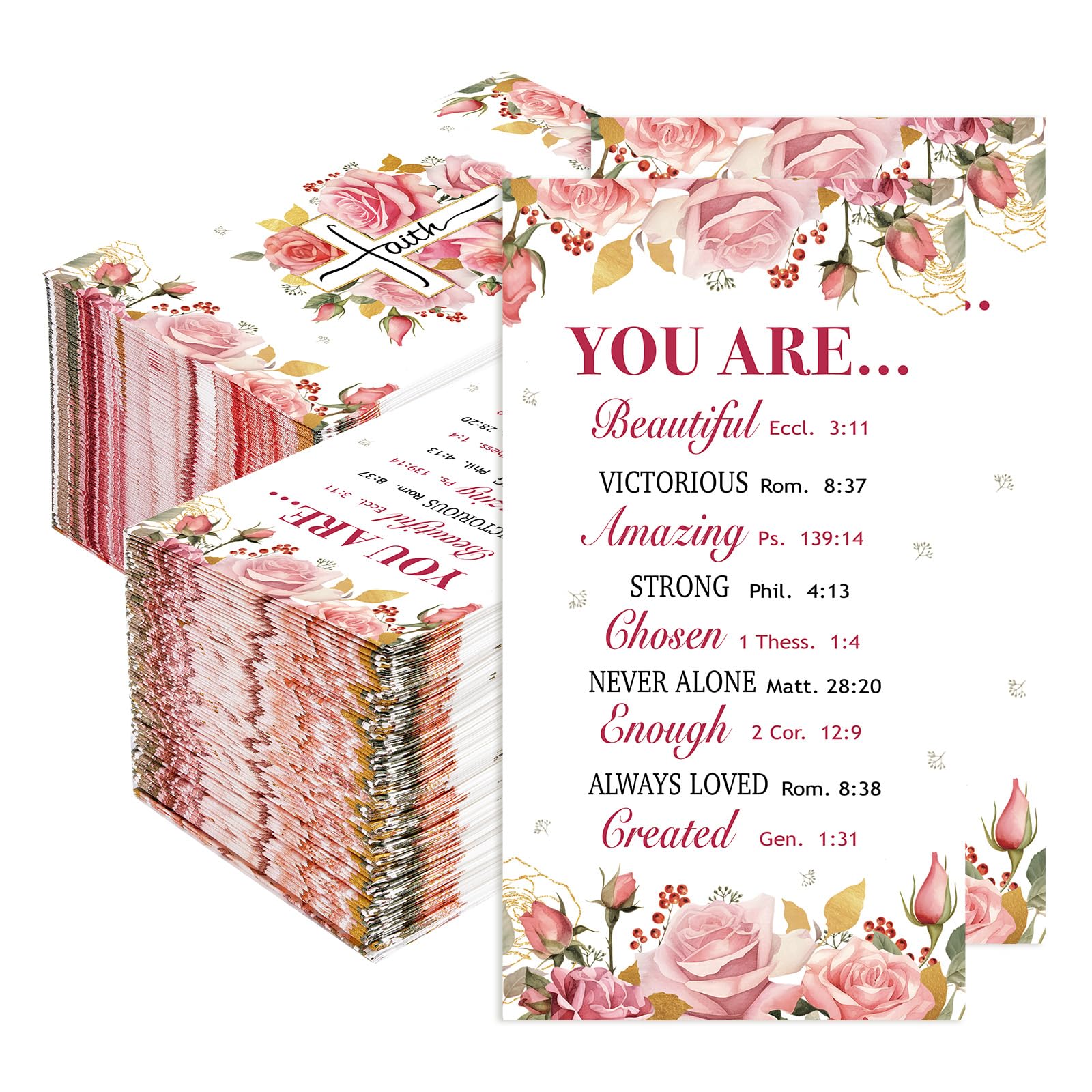 Amazon.com: 200 Pcs Christian Guest Napkins 3 Ply Pink Floral Bible ...