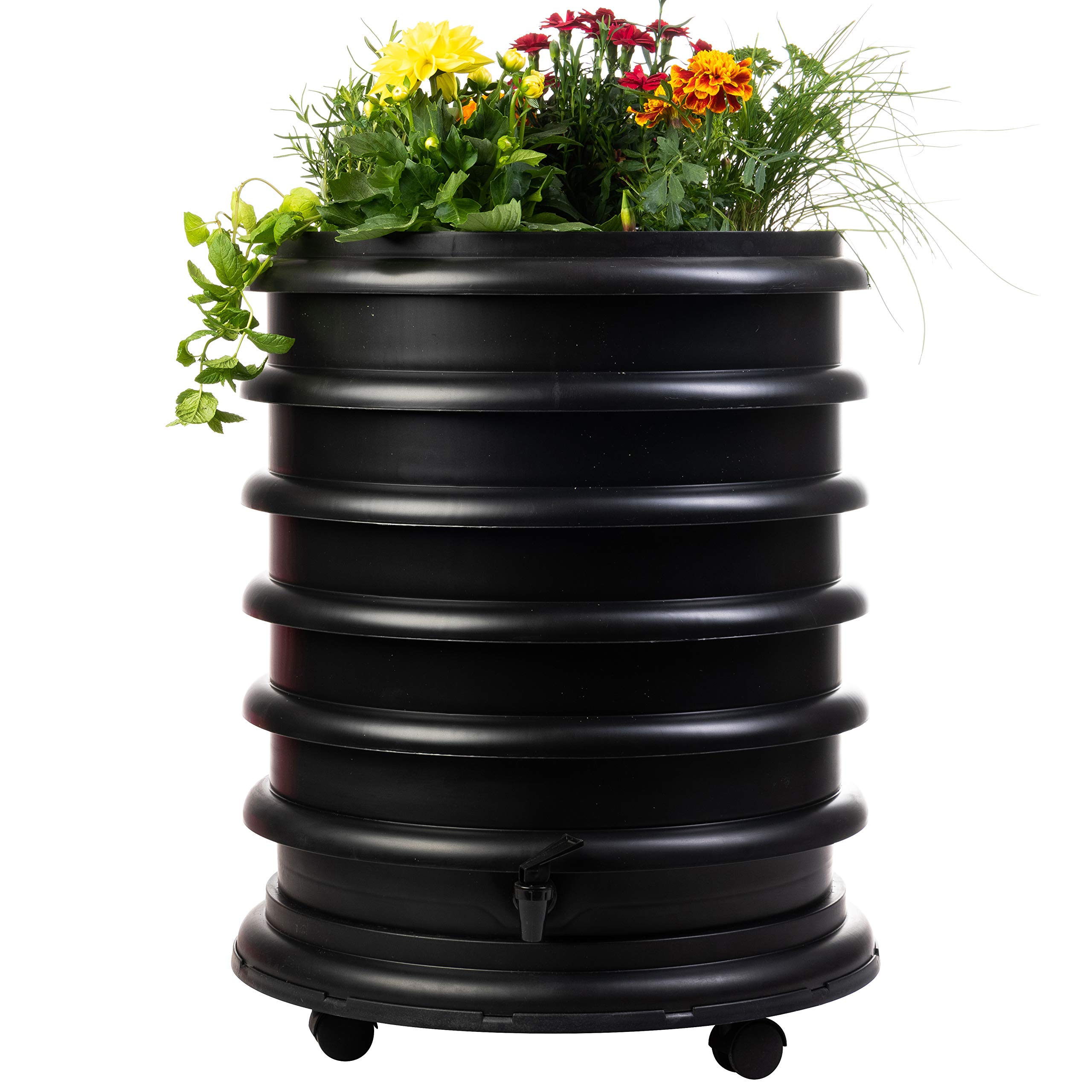 WORMbox | Wormery Worm Farm composter 4 Black Trays + Planter | 64 ...