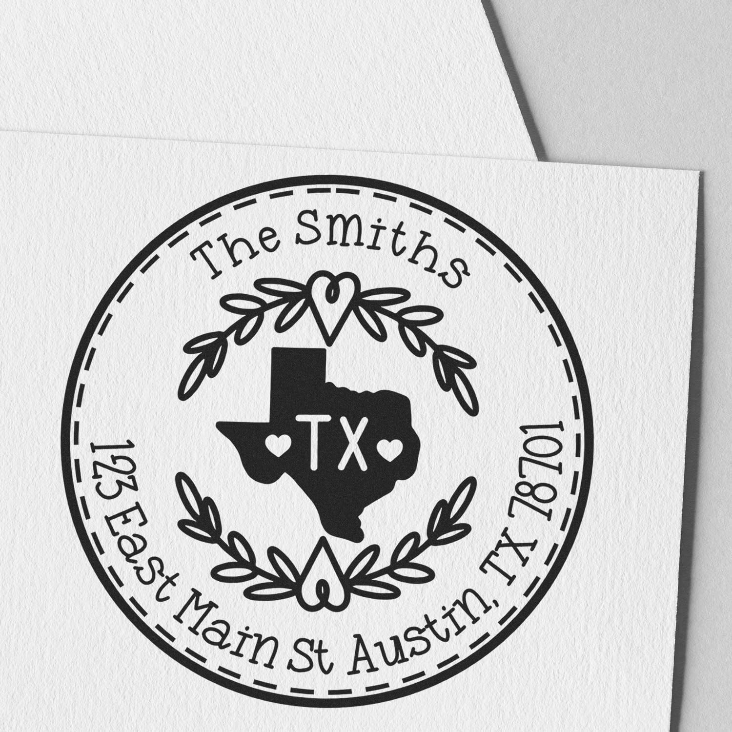 Amazon.com : Round State Love Self-Inking Return Address Stamp for ...