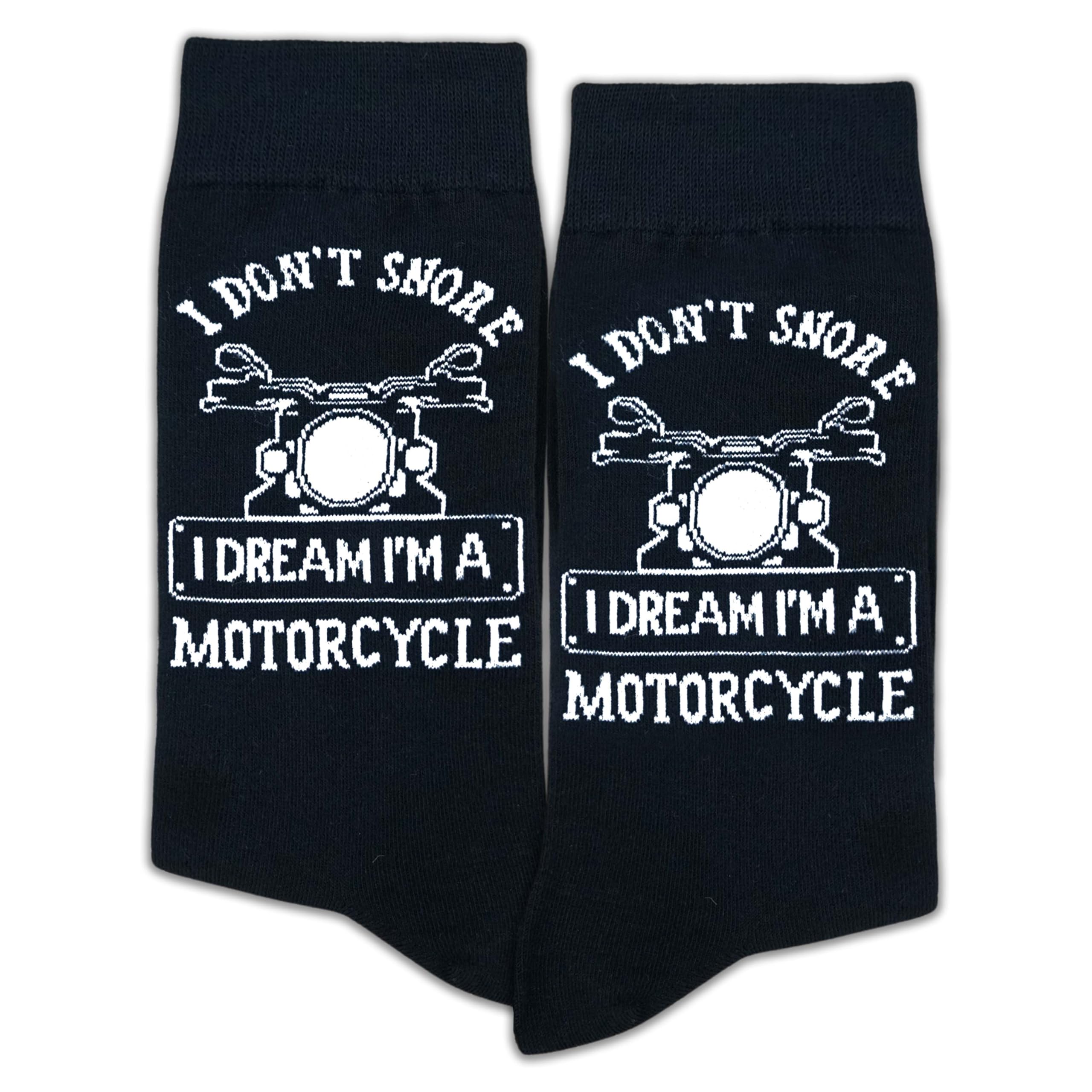 Amazon.com: Funny Socks, Motorcycle Themed Gifts, ‘I Don’t Snore I ...