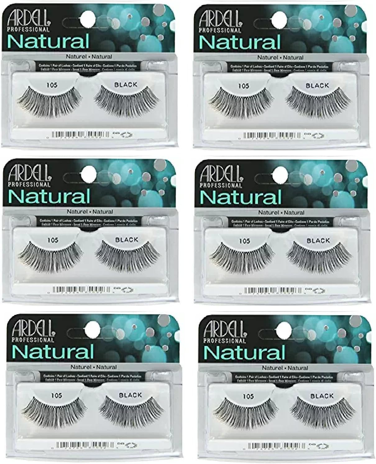 Amazon.com: Ardell False Eyelashes Natural 105 Black, 5 pairs pack ...