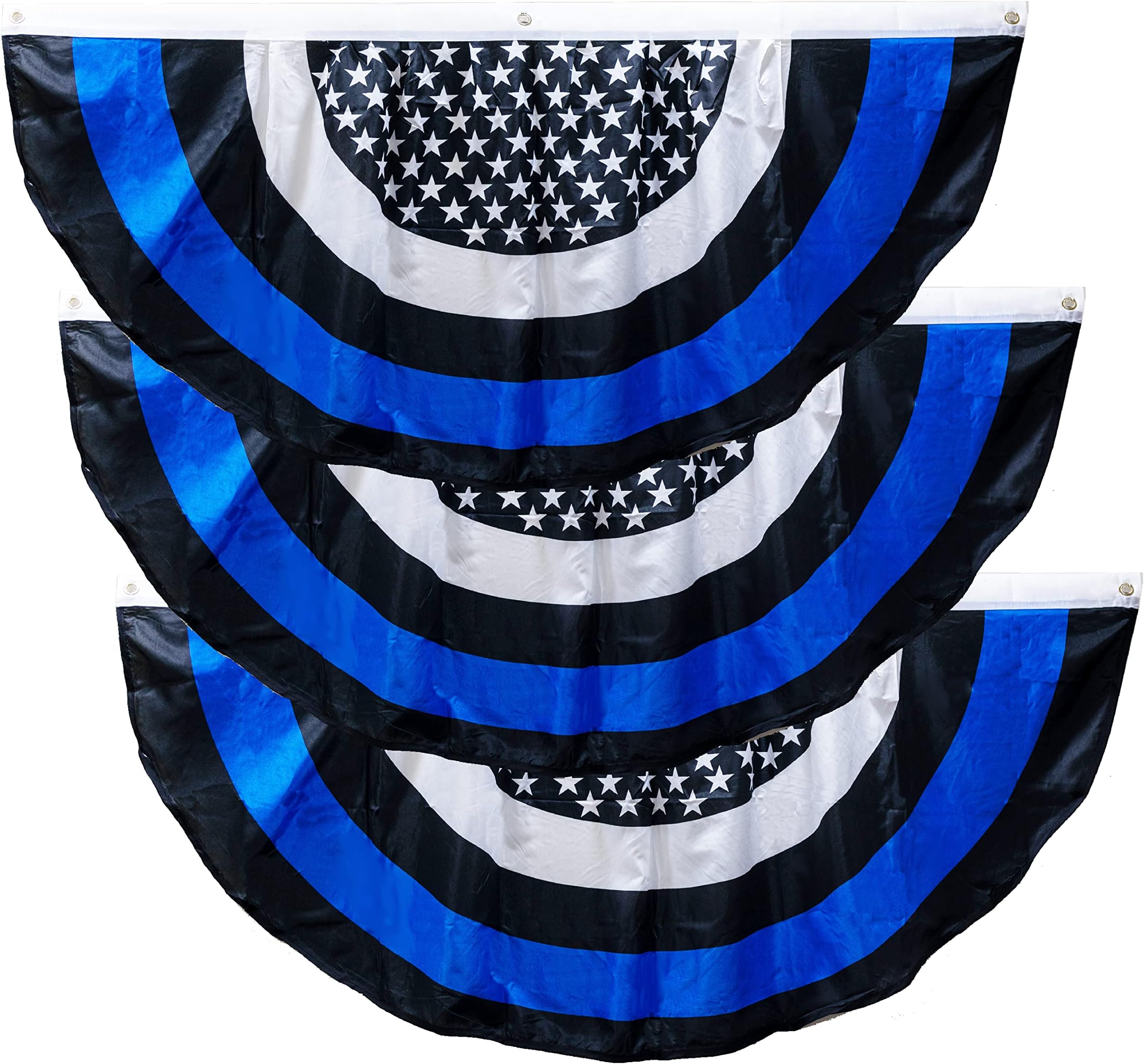 Amazon.com : Iconikal 3 Pack Thin Blue Line Police Bunting Half Circle ...