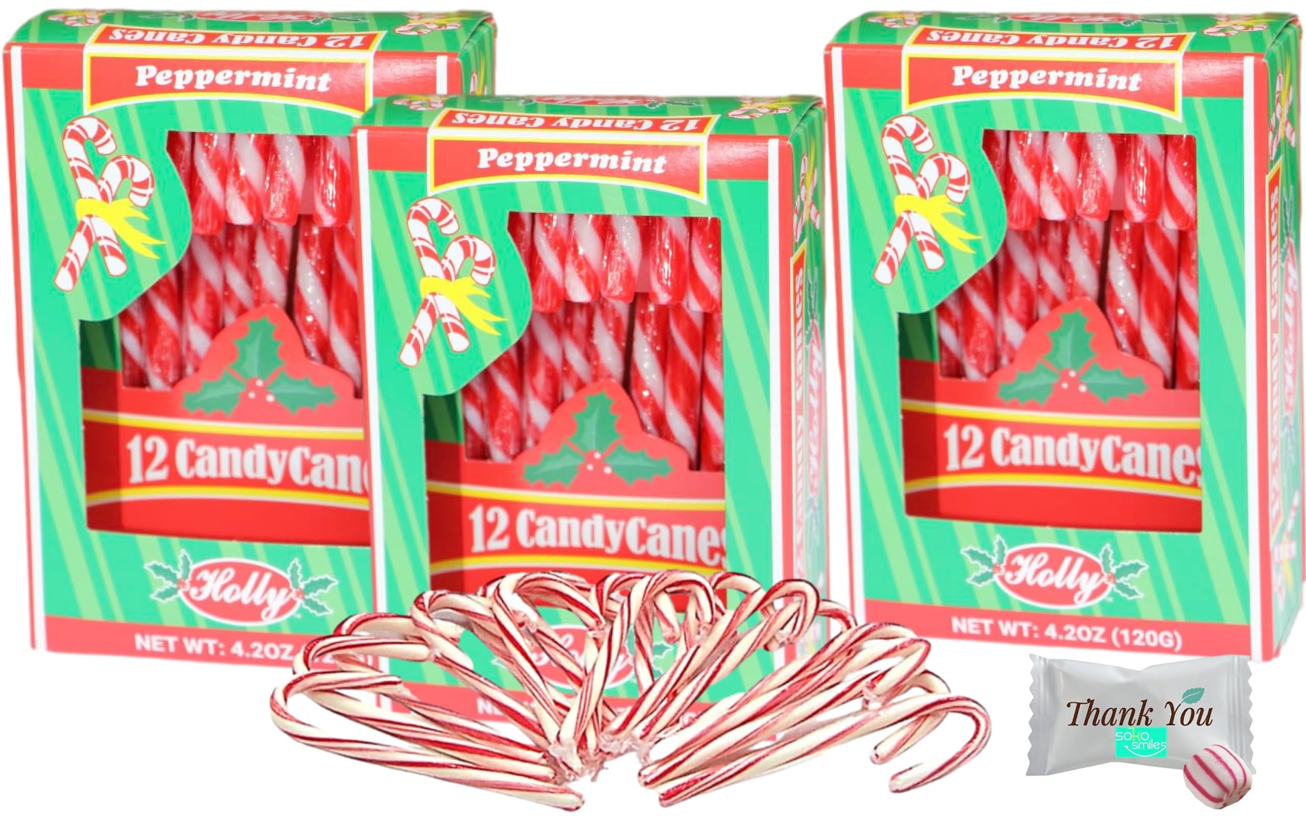 Amazon.com : Peppermint Flavored Candy Cane | Red & White Stripes ...