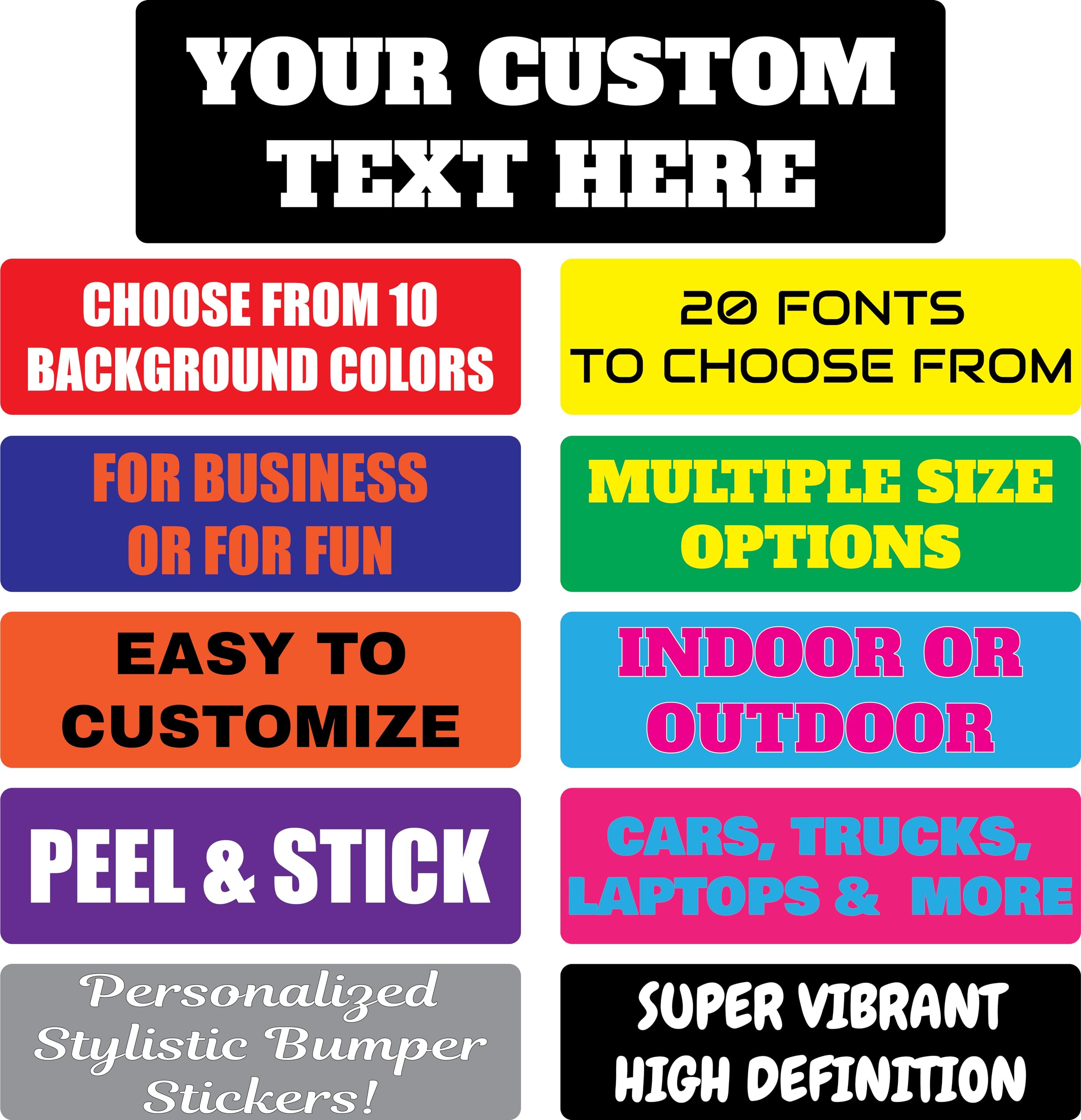 Amazon.com - Custom Bumper Sticker | Customizable Bumper Sticker ...