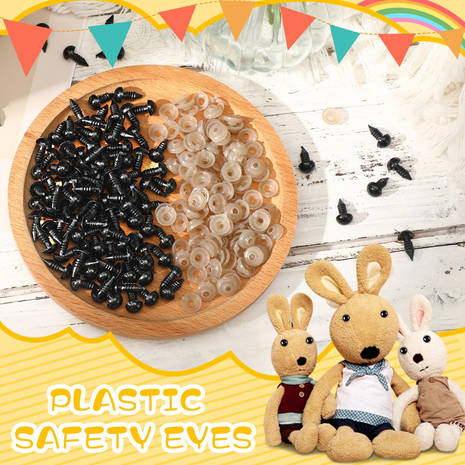 Snapklik.com : UPINS 600 Pieces 8MM Safety Eyes