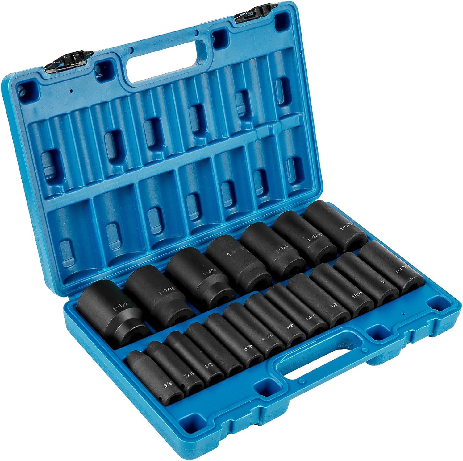 VEVOR Impact Socket Set, 1/2" 19 Piece Impact Sockets, Deep Socket, 6 ...
