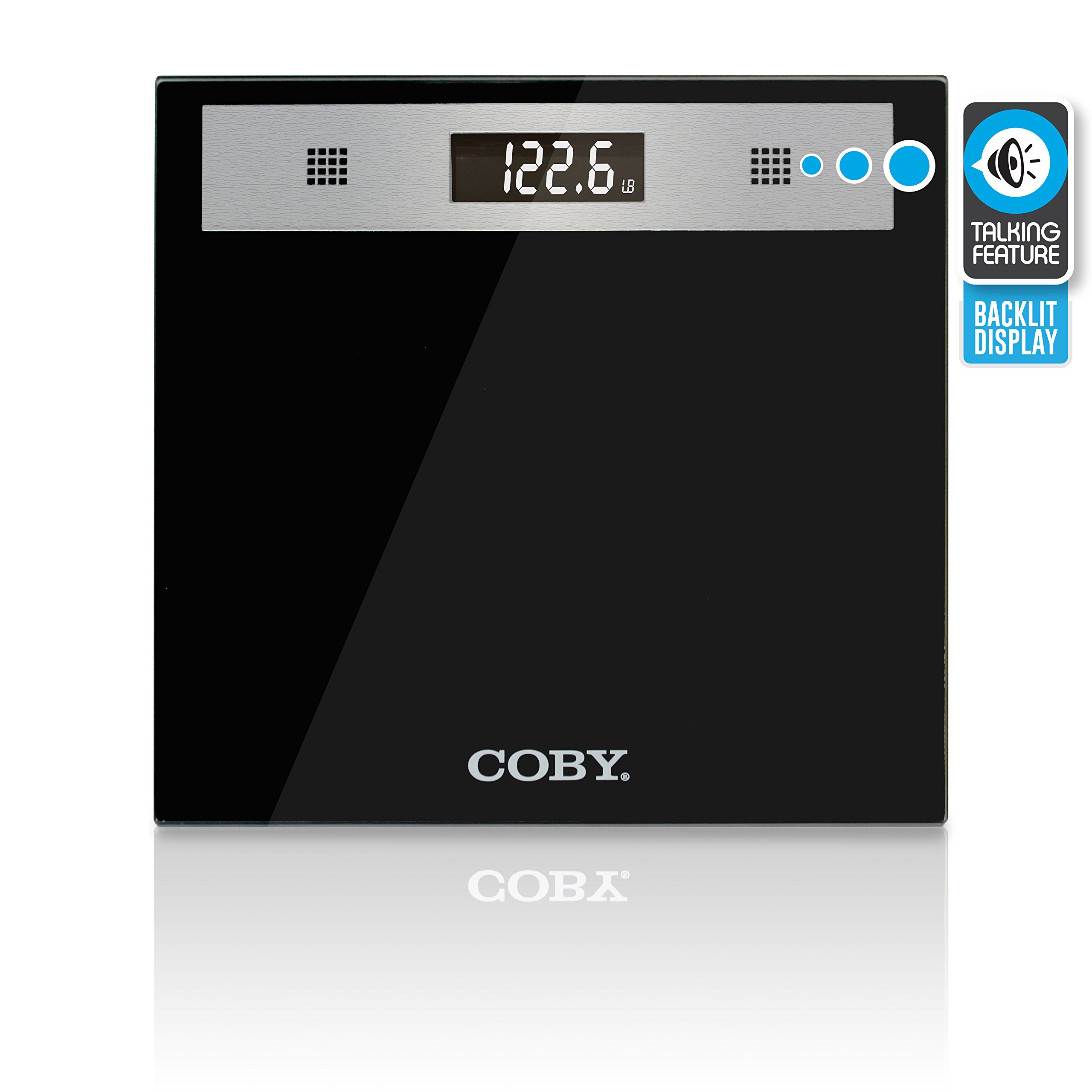 Snapklik.com : Coby Talking Digital Glass Body Weight Bathroom Scale