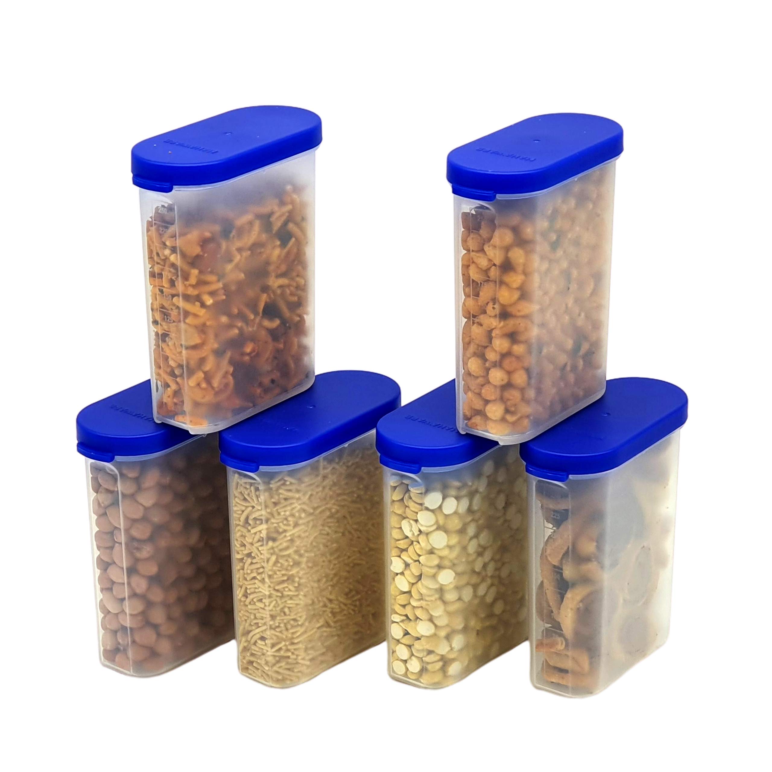 Mahaware Polypropylene Plastic Container - 275ml, Set of 6, Blue and ...