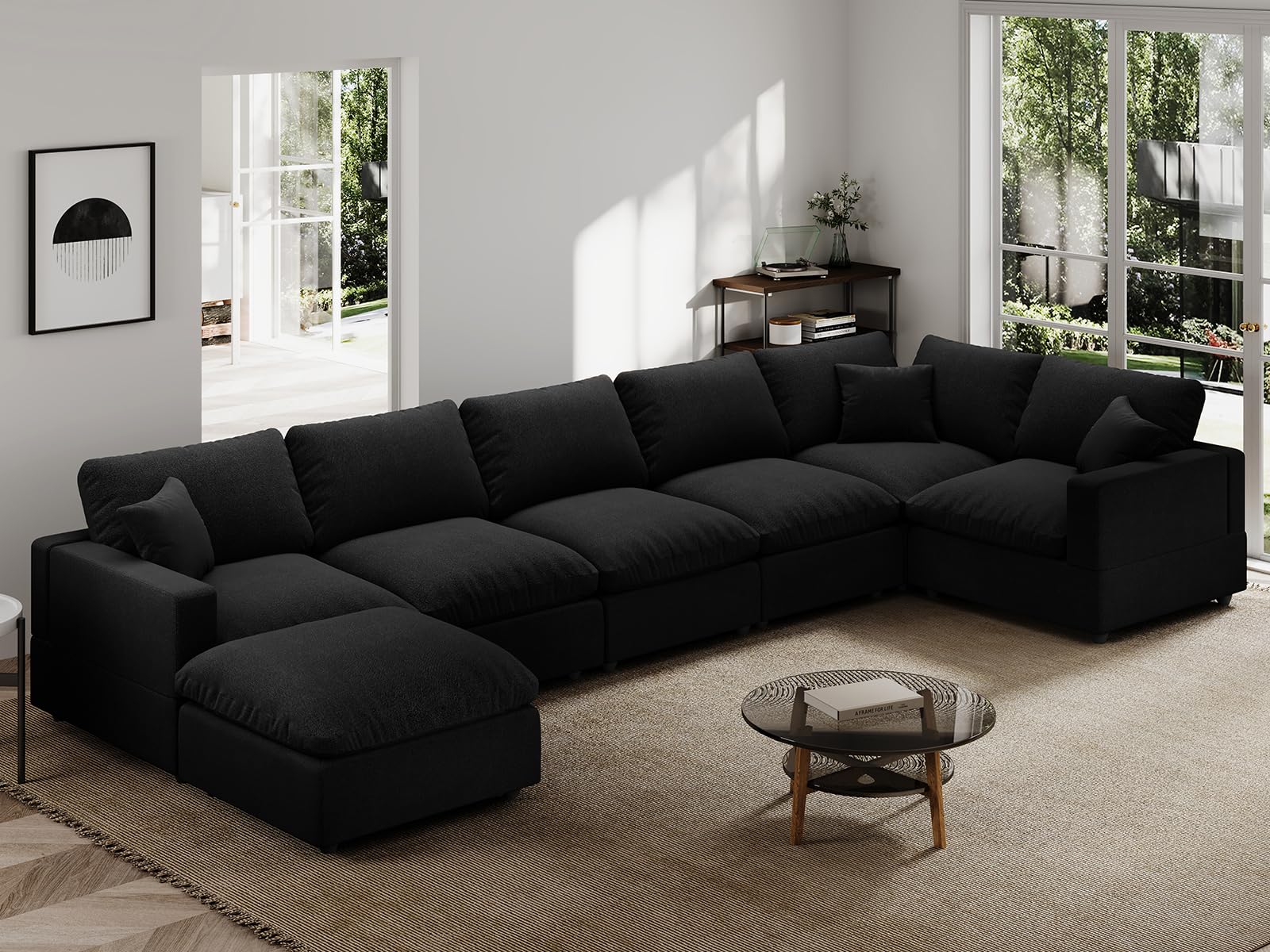 Amazon.com: Gtilzria Modern Sectional Linen Couch for Living Room V ...