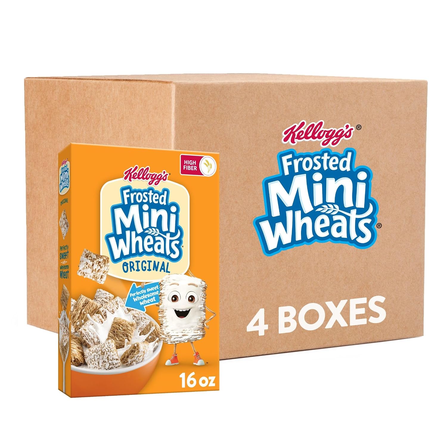 Amazon.com: Kellogg's Frosted Mini-Wheats Breakfast Cereal, Kids Cereal ...