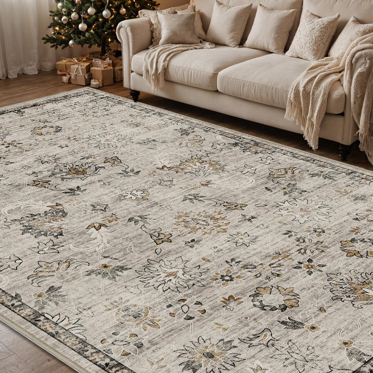 Amazon.com: DEXI Living Room Area Rug 4x6,Washable Rugs Carpet,Non Slip ...
