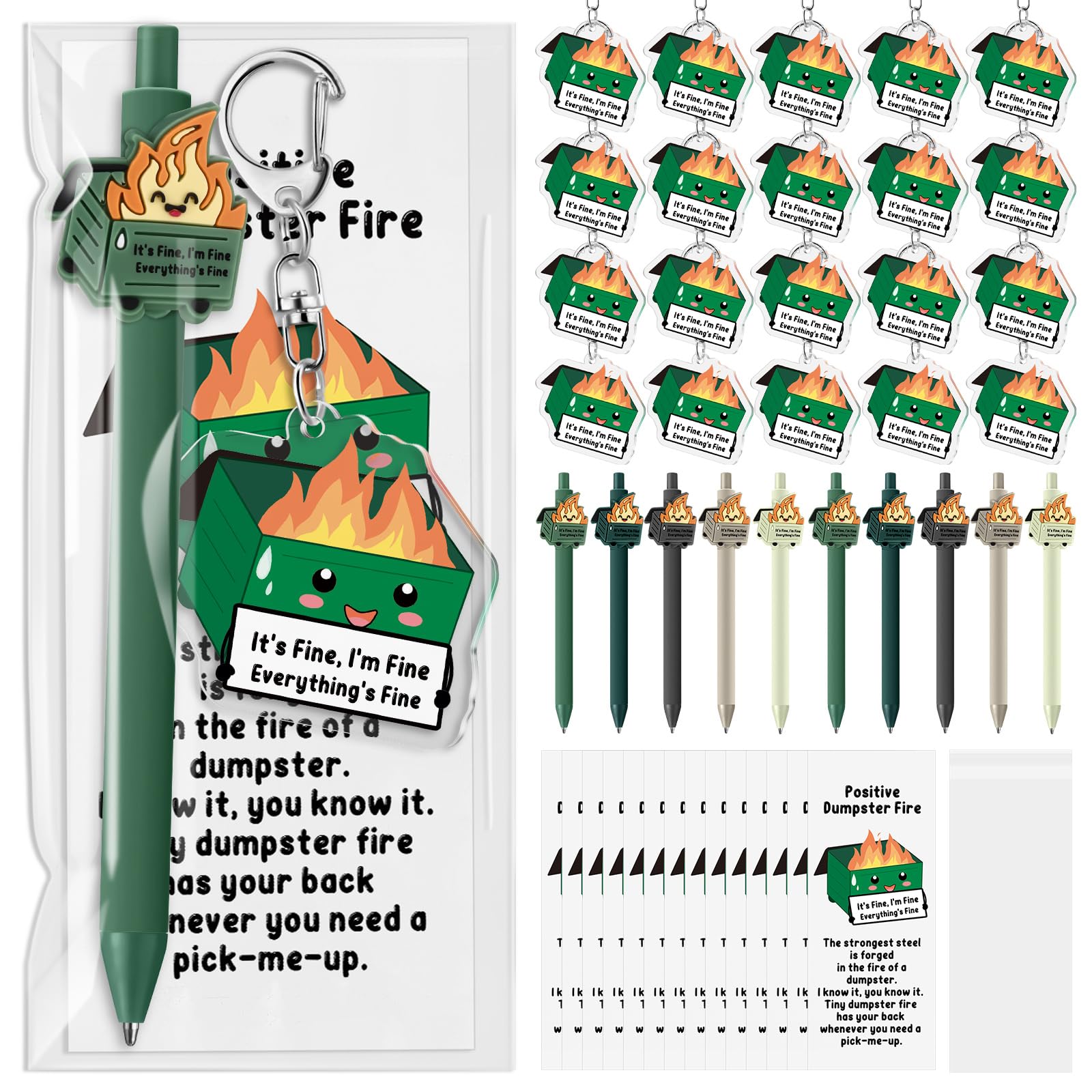 Snapklik.com : 20 Sets Christmas Dumpster Fire Gifts Funny Ballpoint ...
