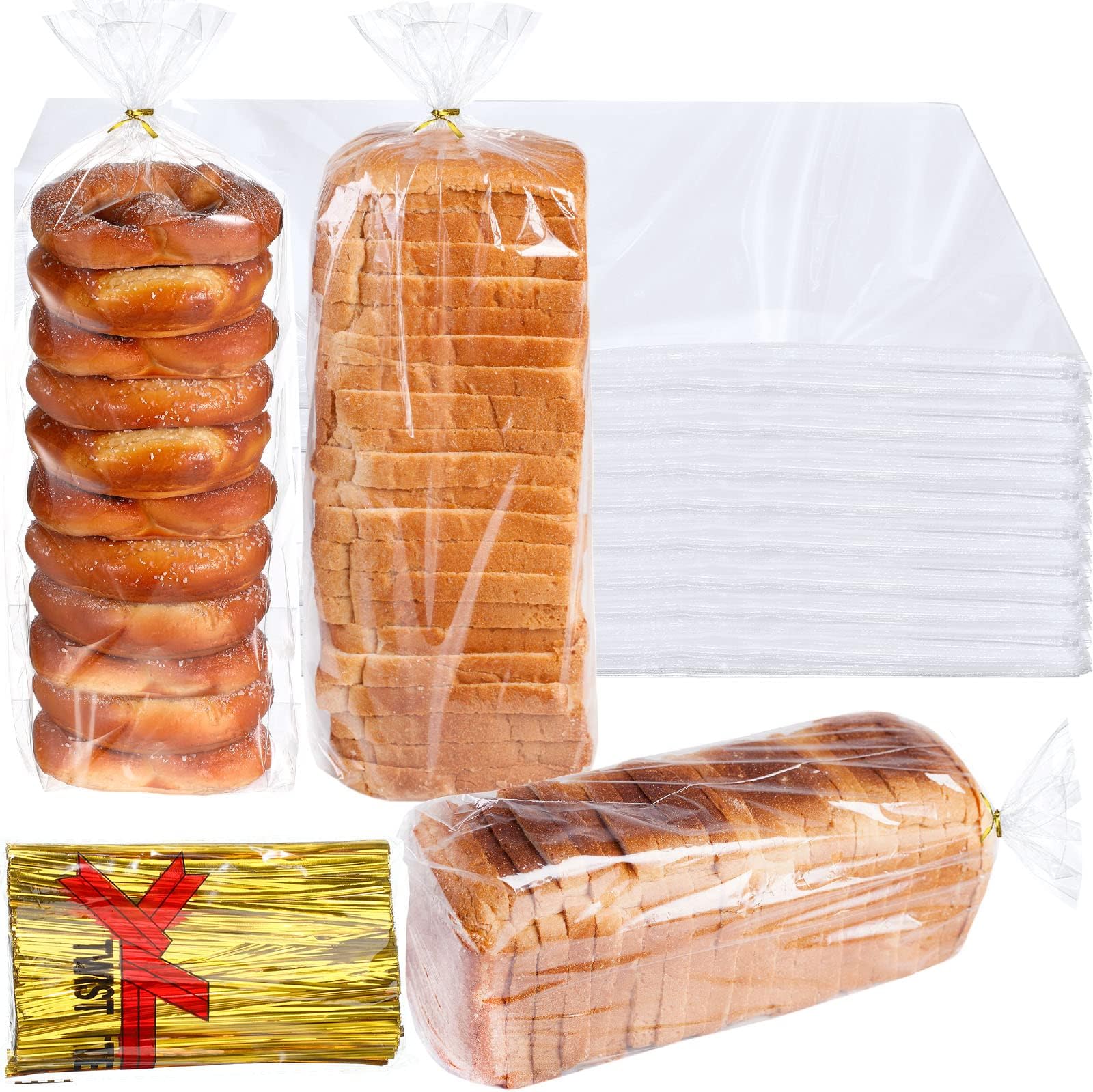 Amazon.com: Sabary 1000 Count Bread Bags with 1000 Twist Ties Bread ...