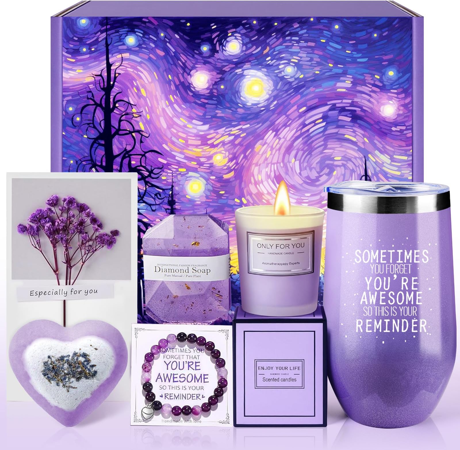 Amazon.com : Birthday Gifts for Women - Perfect Lavender Gifts Basket ...
