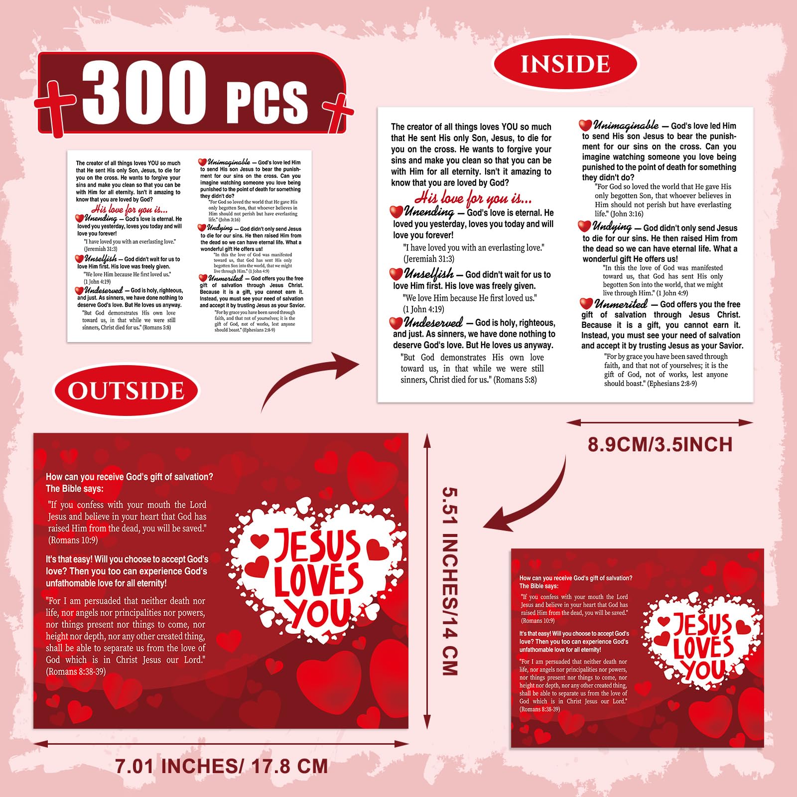 Snapklik.com : Dunzoom 300 Pcs Gospel Tract Card Salvation Plan Cards ...