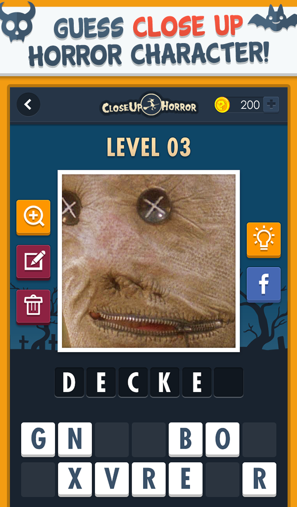 Close Up Horror Quiz: Guess character from his zoomed in photo! - App ...