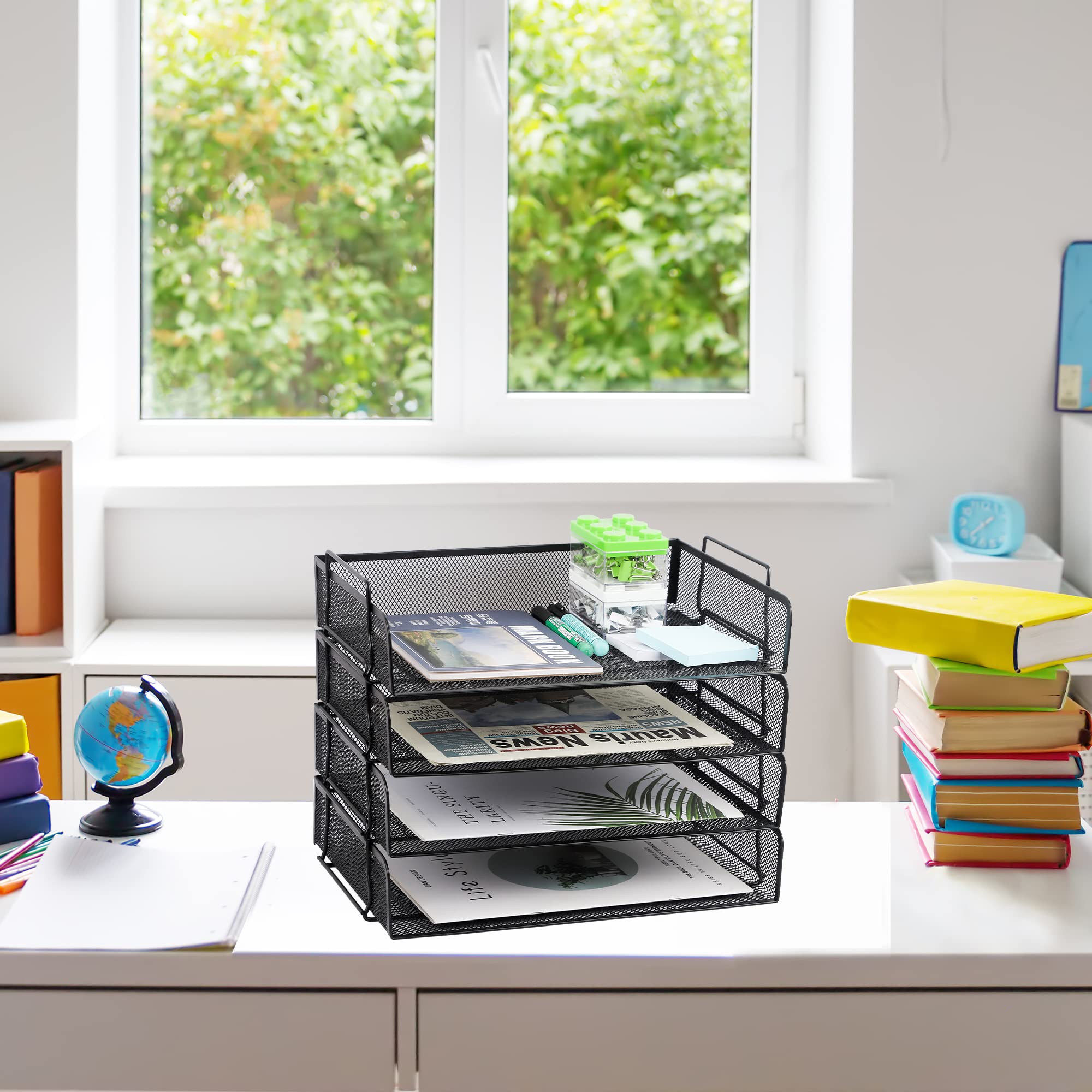 Snapklik.com : EASEPRES 4 Tier Stackable Desktop Document Letter Tray ...