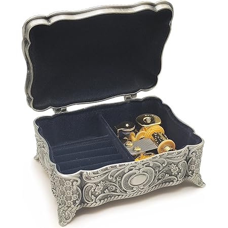 Amazon.com: Wingostore Emboss Alloy Metal Music Box Wind Up and Golden ...