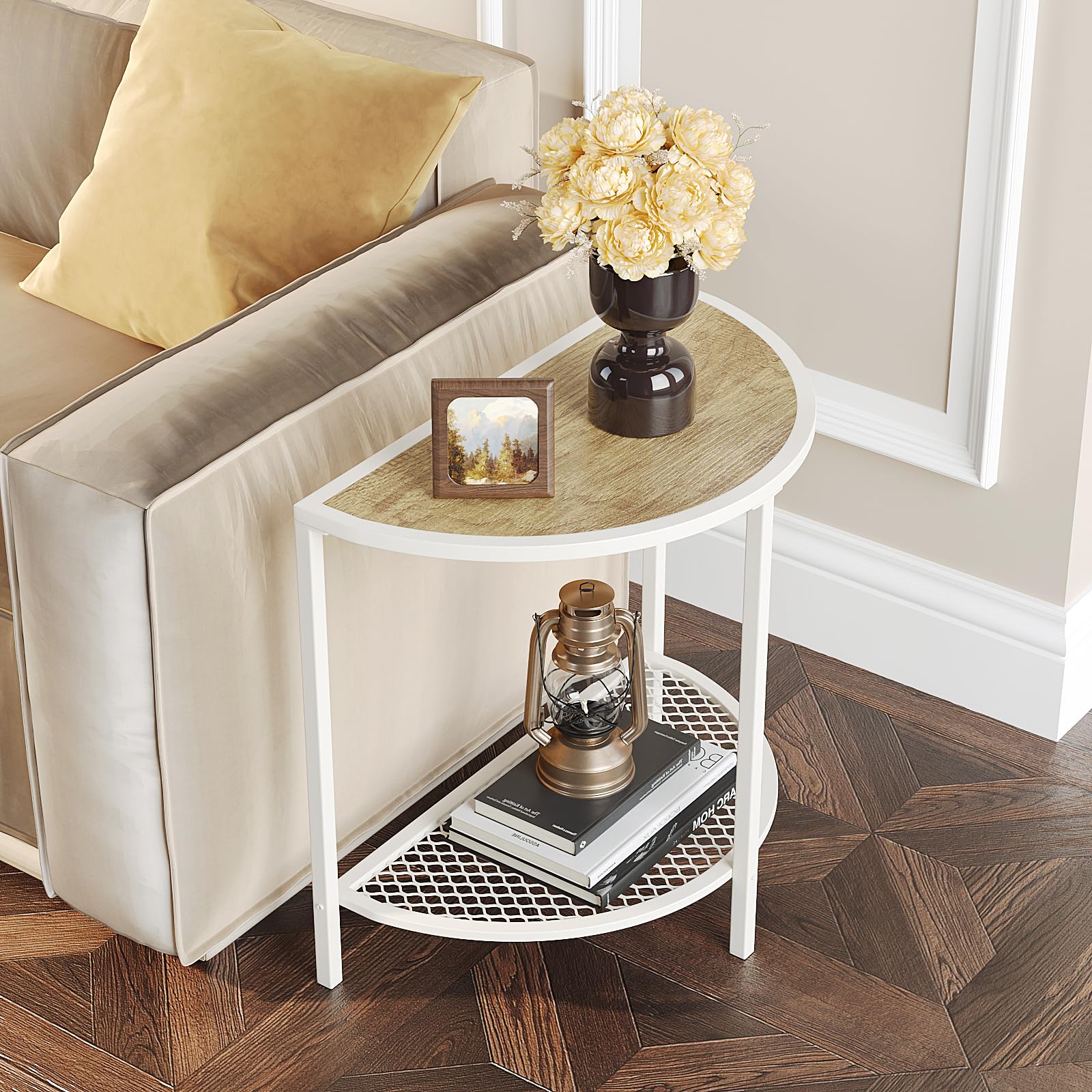 Snapklik.com : SAYGOER Night Stand Small End Tables Half Round Moon ...